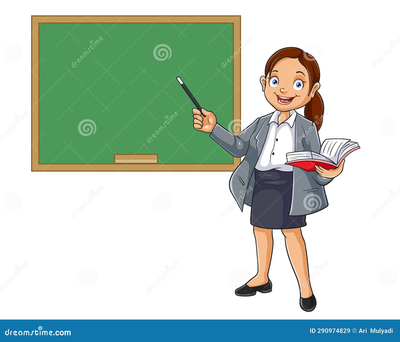 Cartoon Teacher Isolated On White Background | CartoonDealer.com #290974829