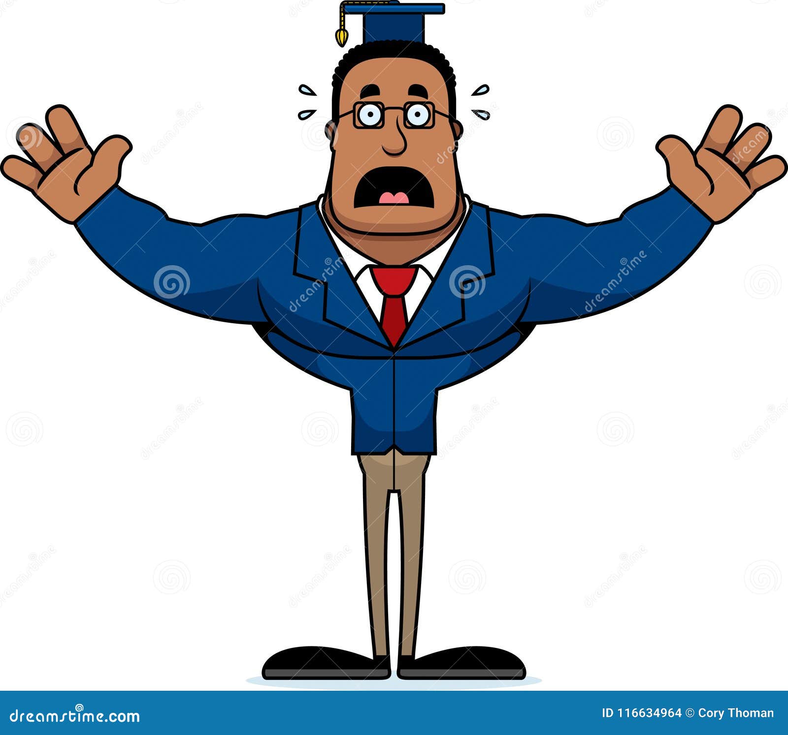 Cartoon Scared Teacher stock vector. Illustration of clipart - 116634964