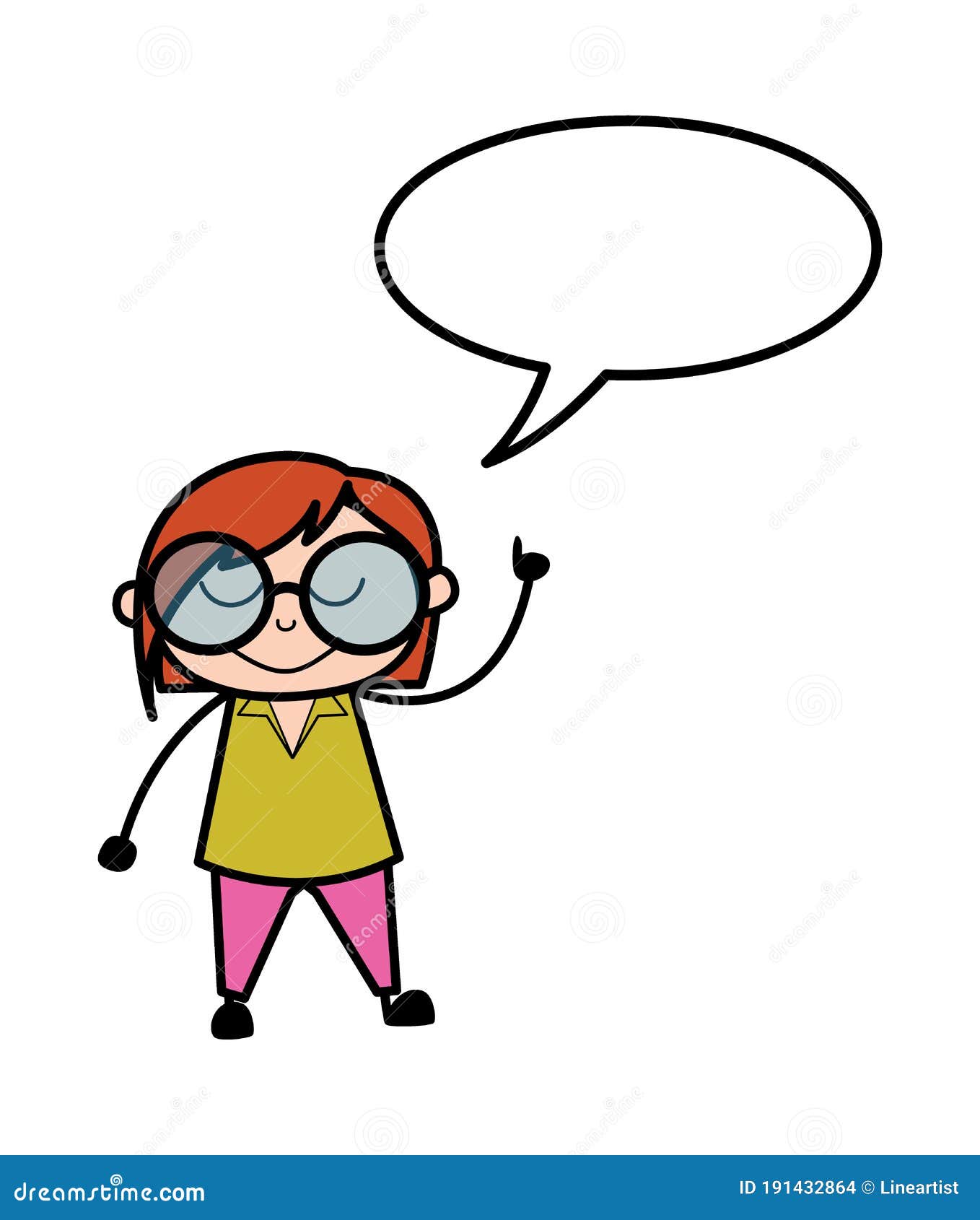 Cartoon Teacher With Speech Bubbble | CartoonDealer.com #191432864