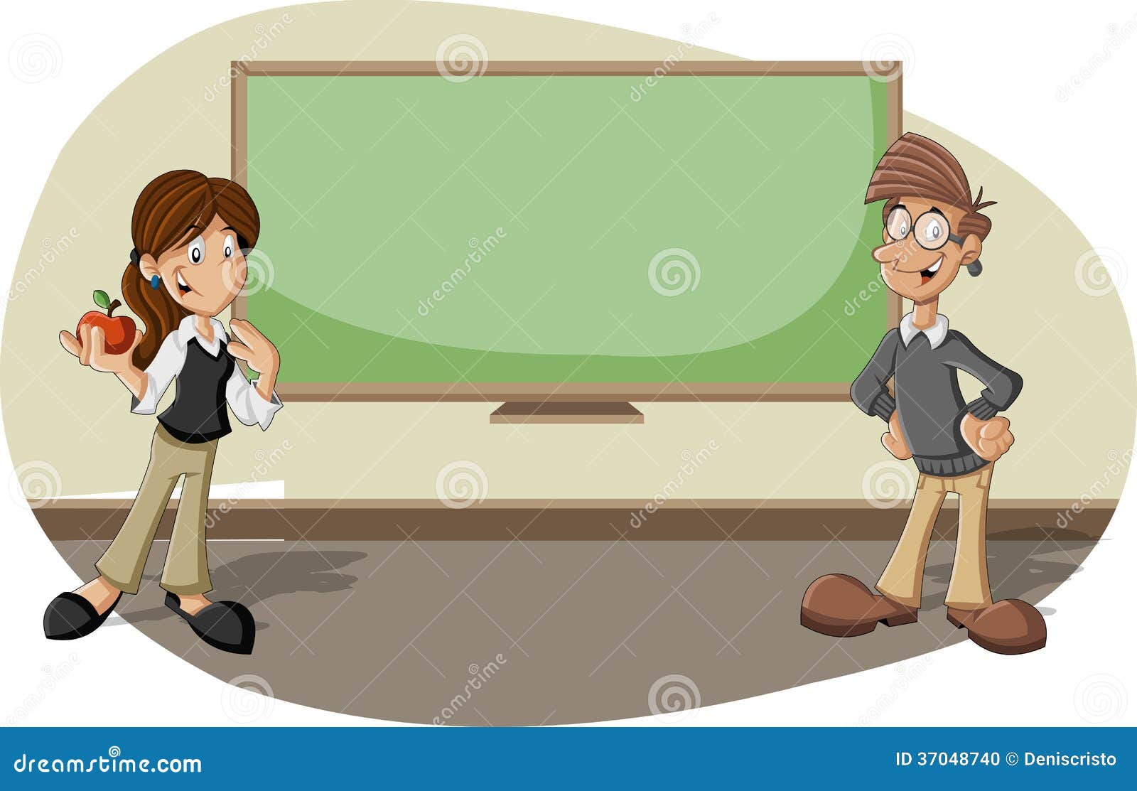 Cartoon Teachers in the Classroom Stock Vector - Illustration of ...
