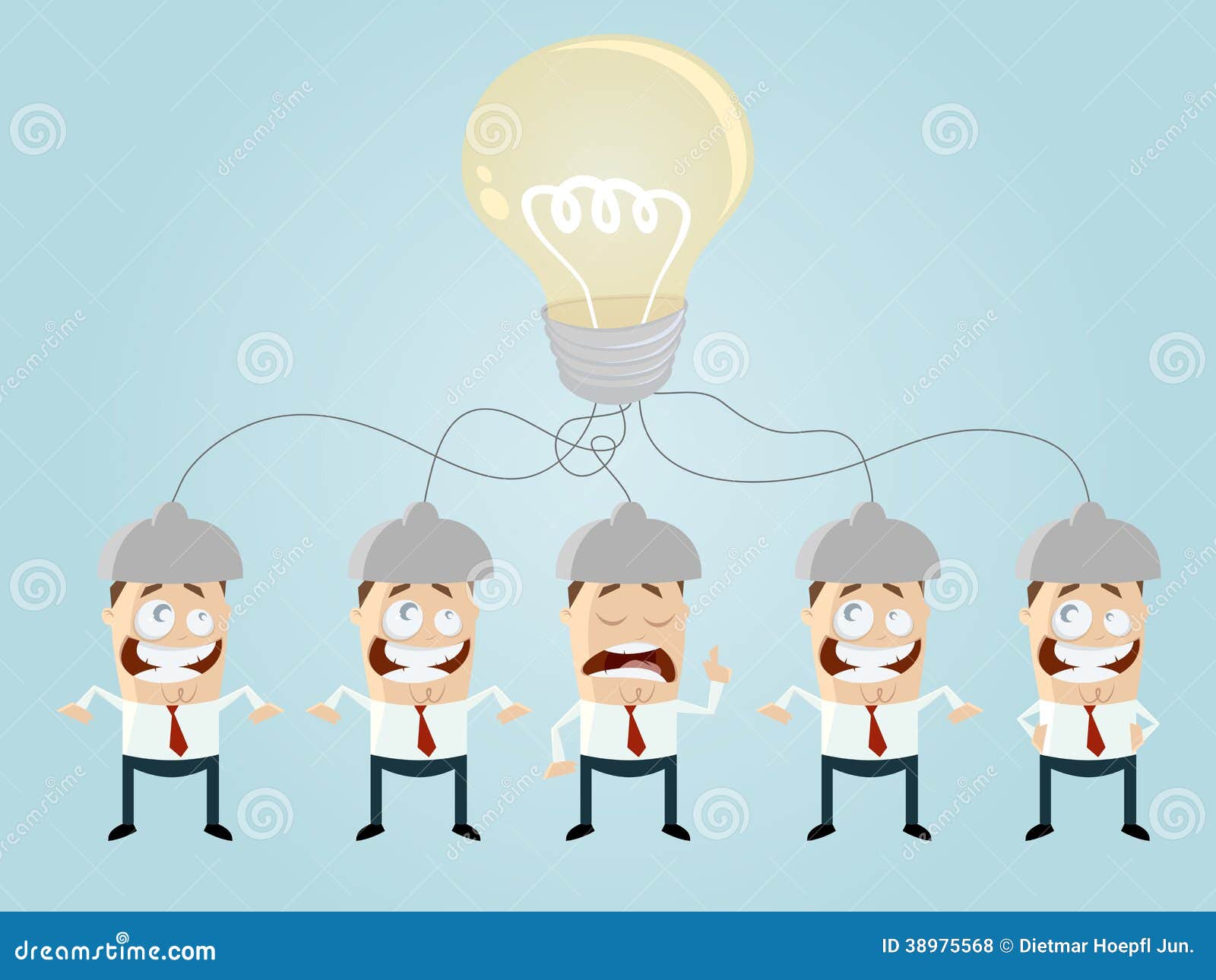 Cartoon Team Is Brainstorming Stock Vector - Illustration of character ...