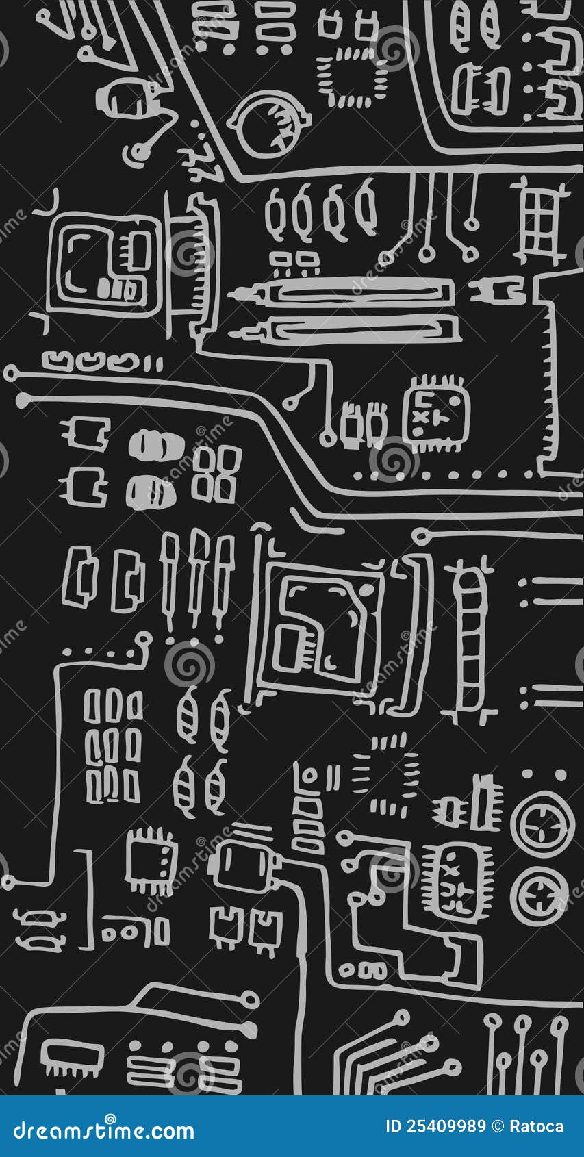 Cartoon tech stock vector. Illustration of modernity - 25409989