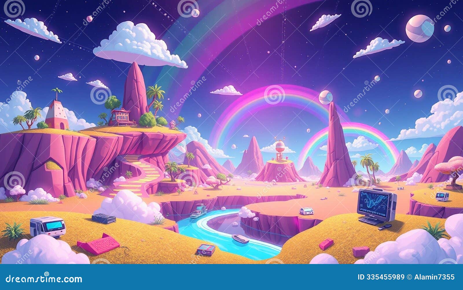 A Cartoon Tech Unique Design Stock Illustration - Illustration of ...