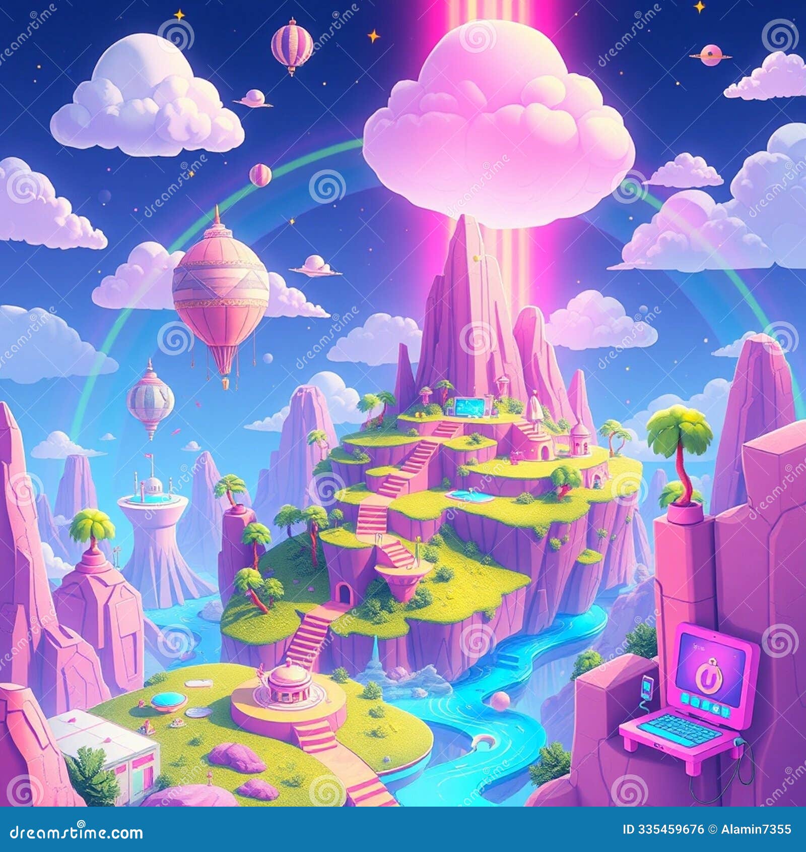 A Cartoon Tech Unique Design Stock Illustration - Illustration of ...