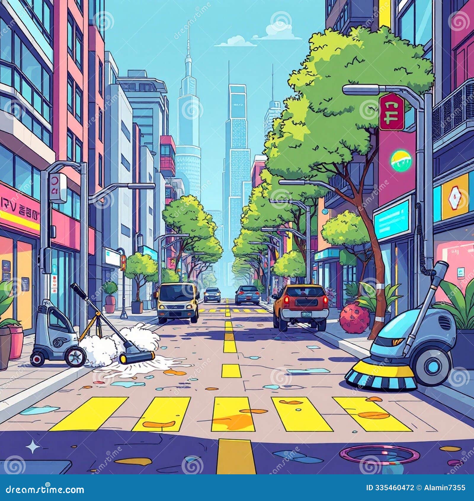 A Cartoon Tech Unique Design Stock Illustration - Illustration of ...