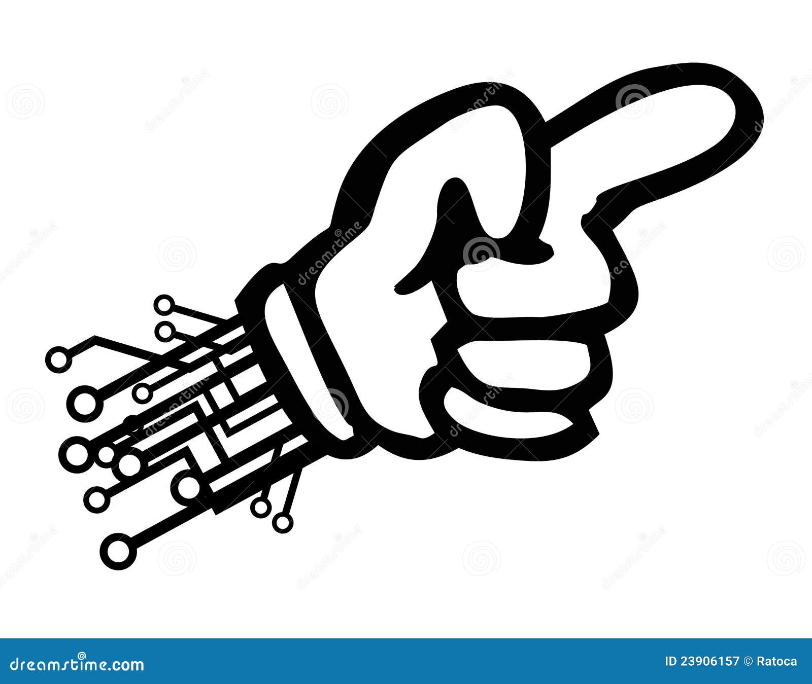 Cartoon tech hand pointing stock vector. Illustration of progress ...