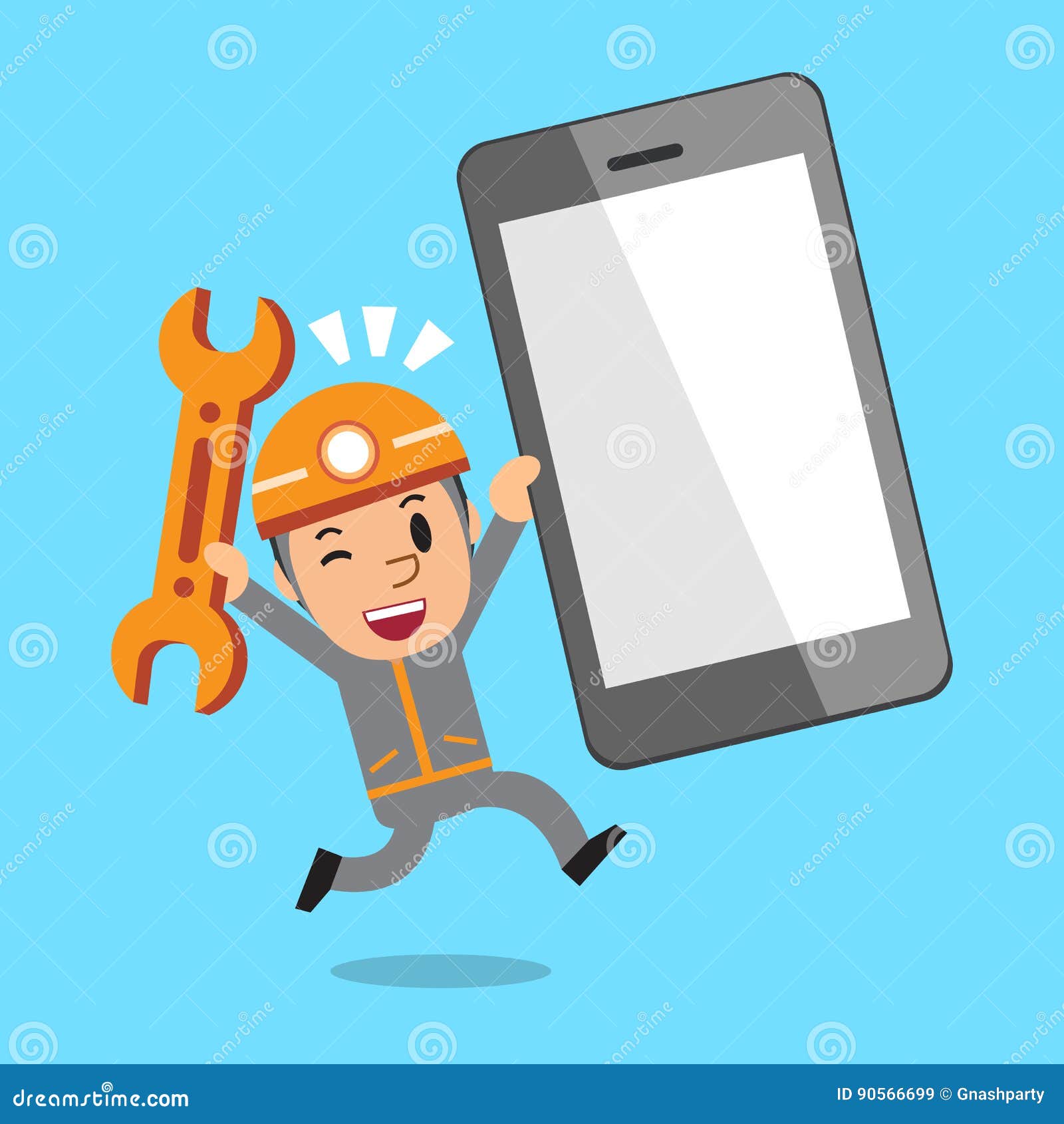 Cartoon Technician Character Poses Set Vector Illustration ...