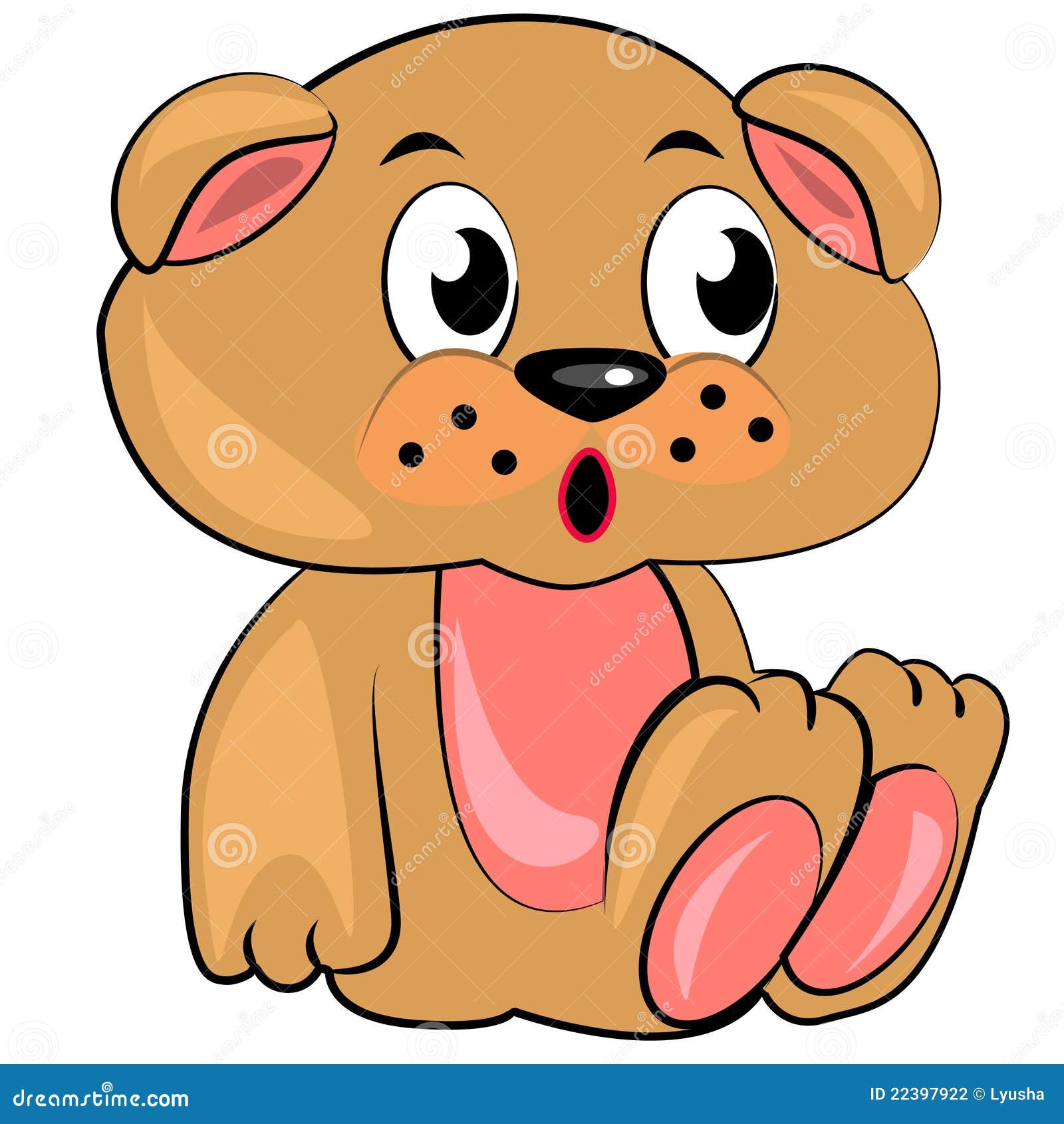 Cartoon Teddy Bear Toy. Illustration Stock Vector - Illustration of ...