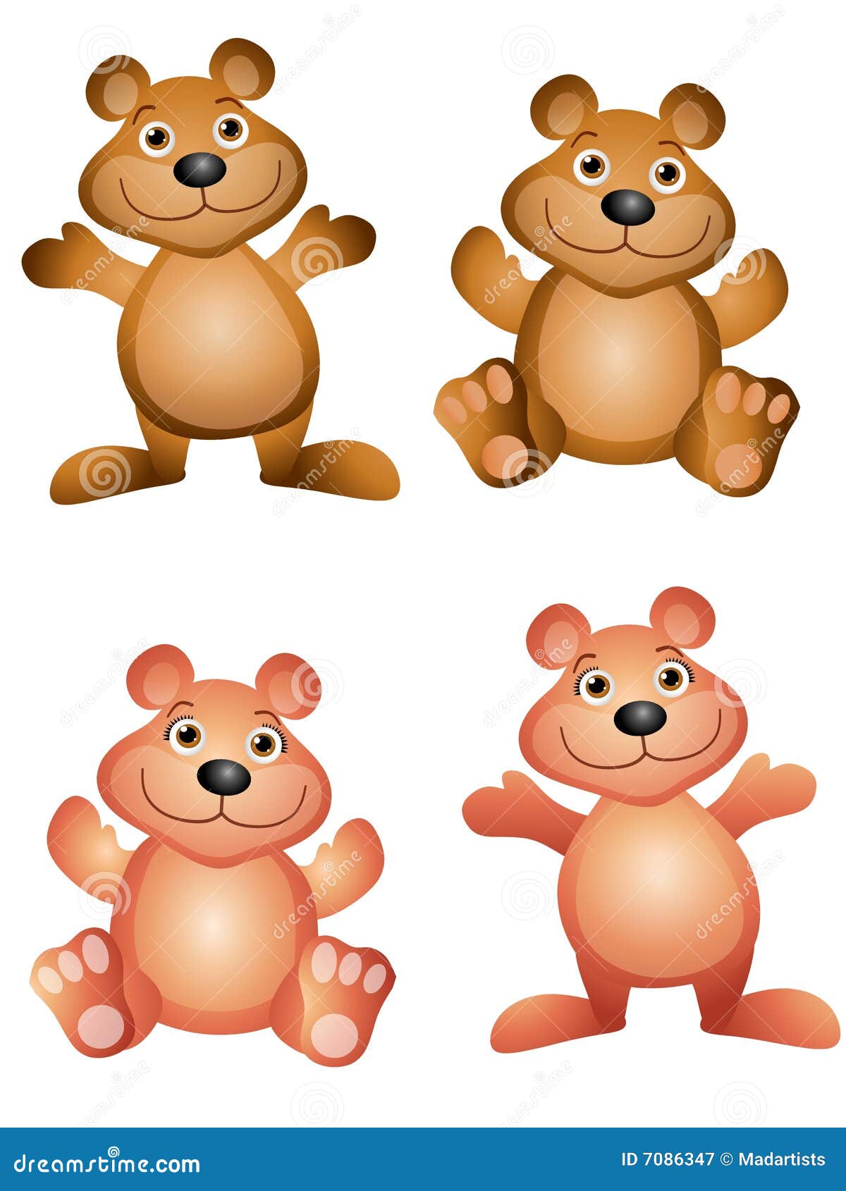 Cartoon Teddy Bears stock illustration. Illustration of characters ...