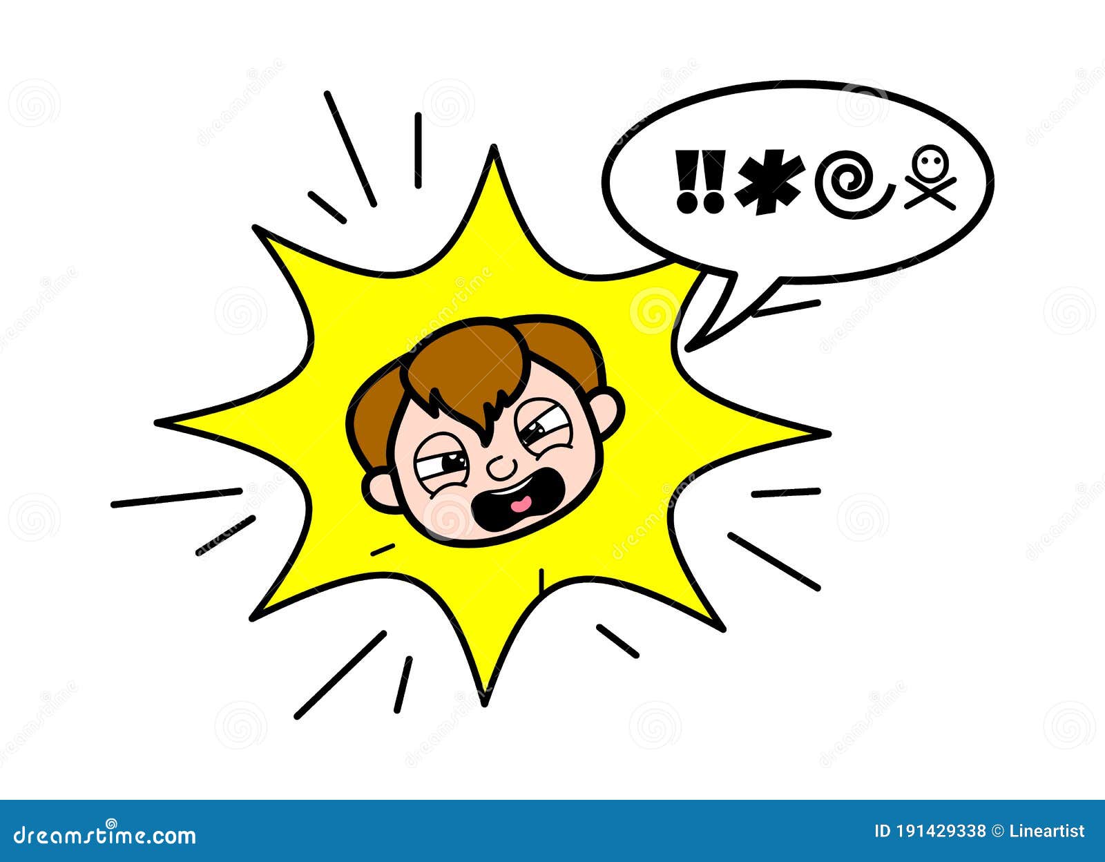 Cartoon Teen Boy Shouting and Abusing Stock Illustration - Illustration ...
