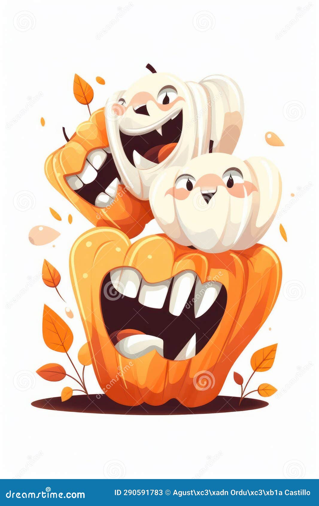 Cartoon Teeth of a Ghost. Halloween Illustration. Stock Illustration ...