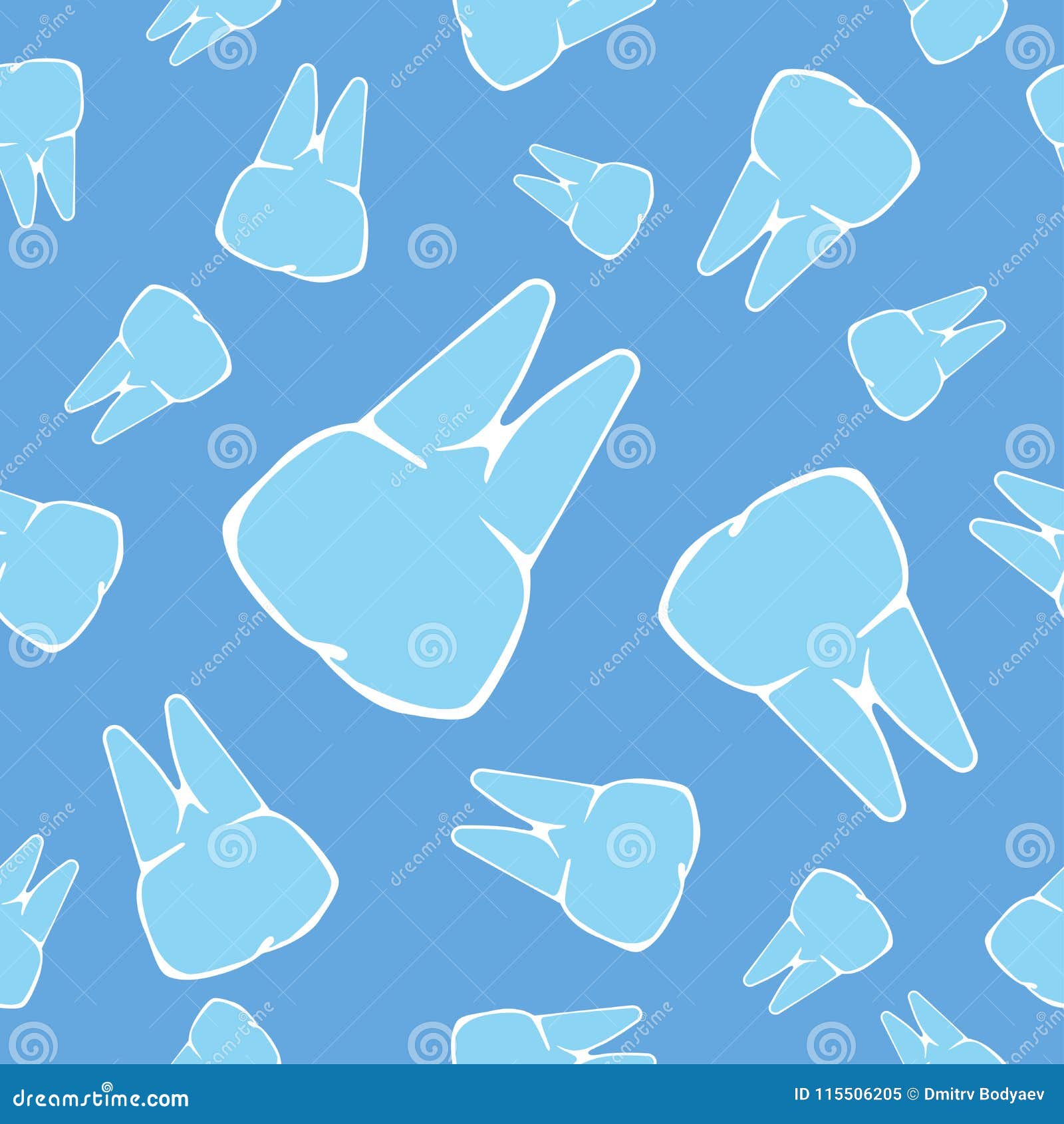 Seamless Pattern of Painted Teeth Stock Illustration - Illustration of ...