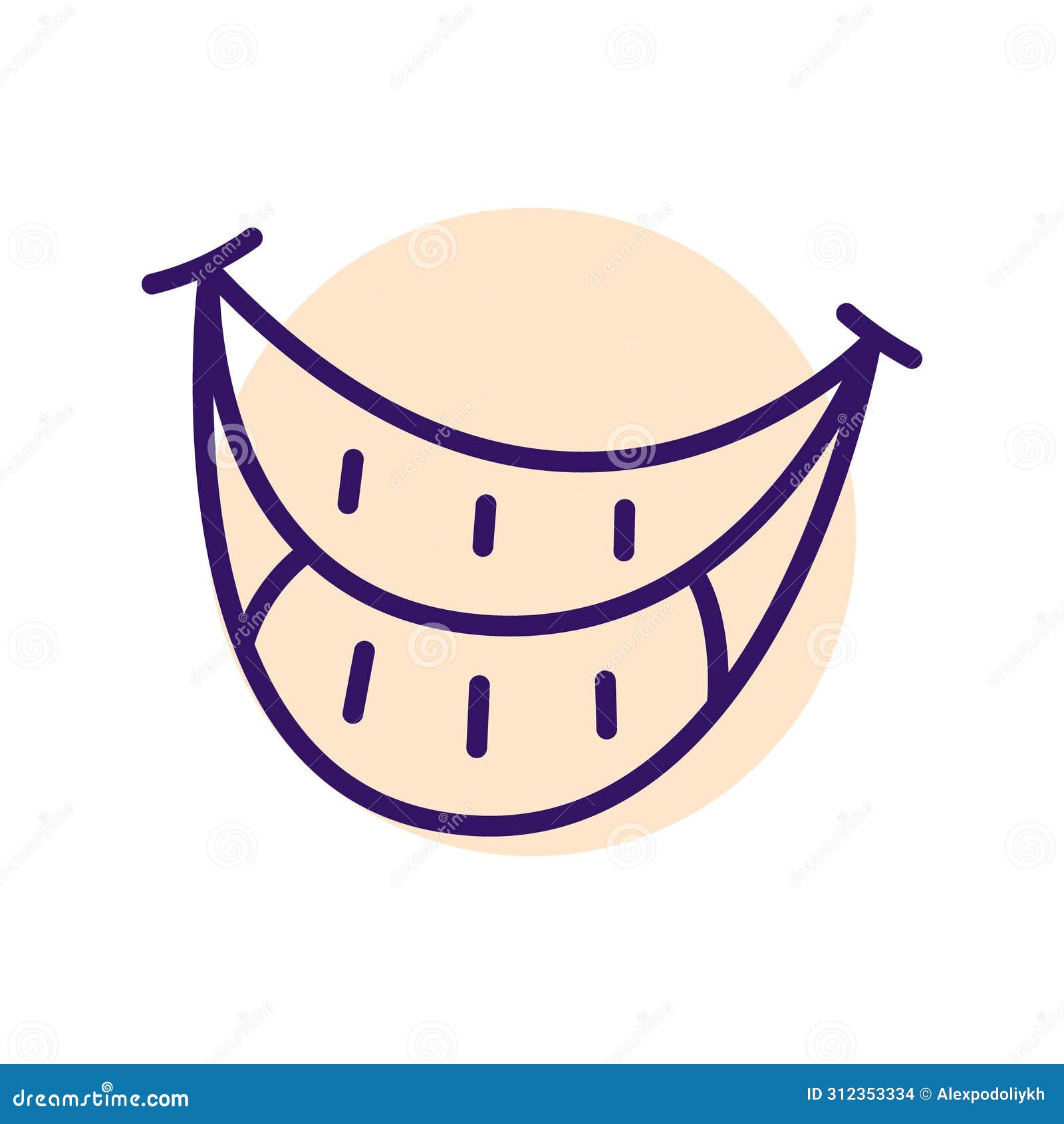 Cartoon Teeth Smile Line Icons Set. Character Hand. Stock Vector ...