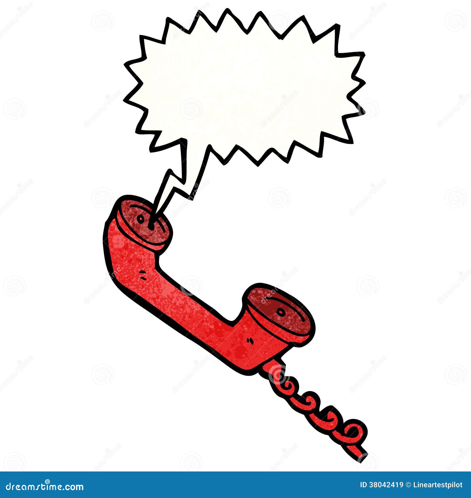 Cartoon Telephone Receiver with Speech Bubble Stock Vector ...