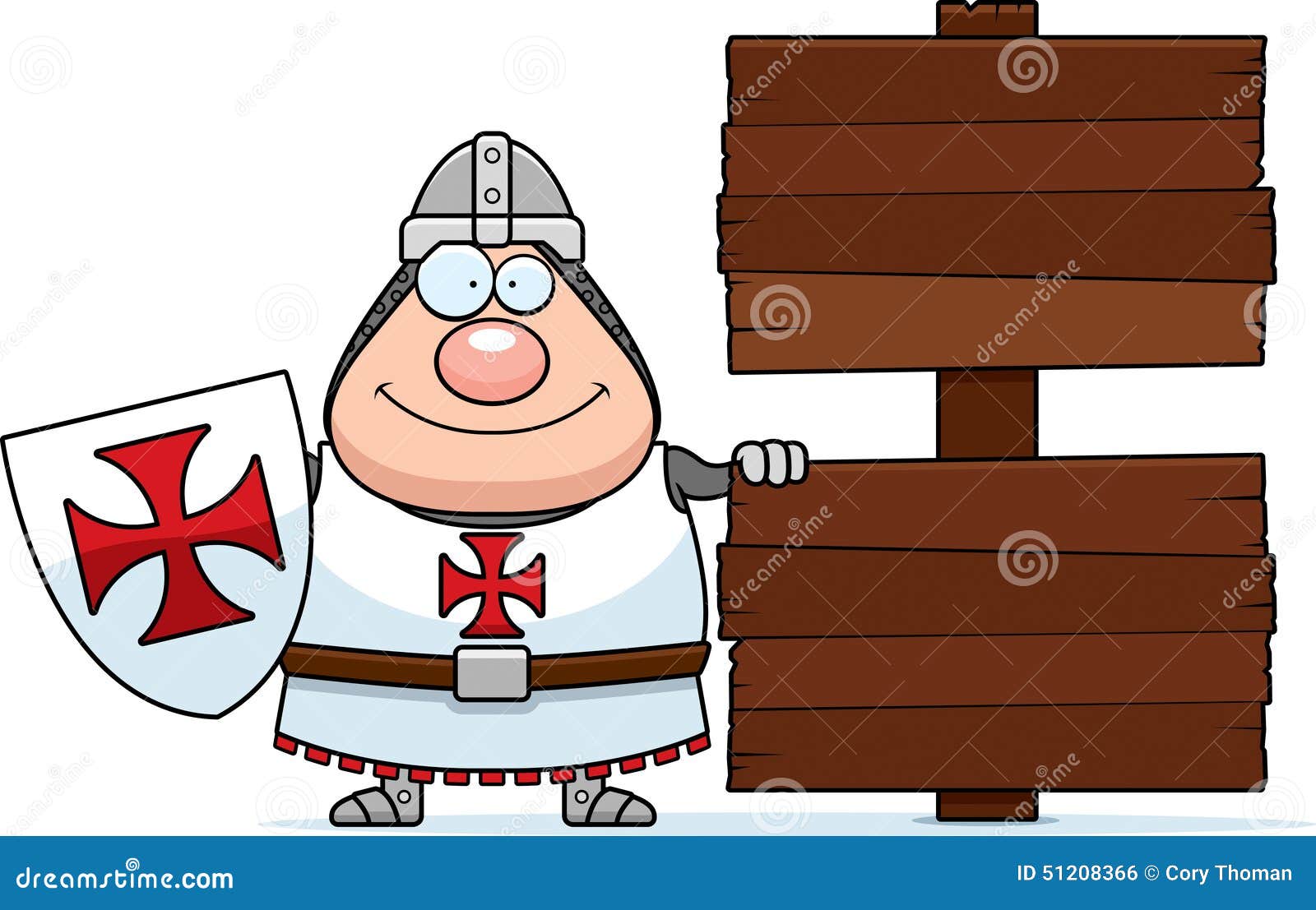 Cartoon Templar Sign stock vector. Illustration of happy - 51208366