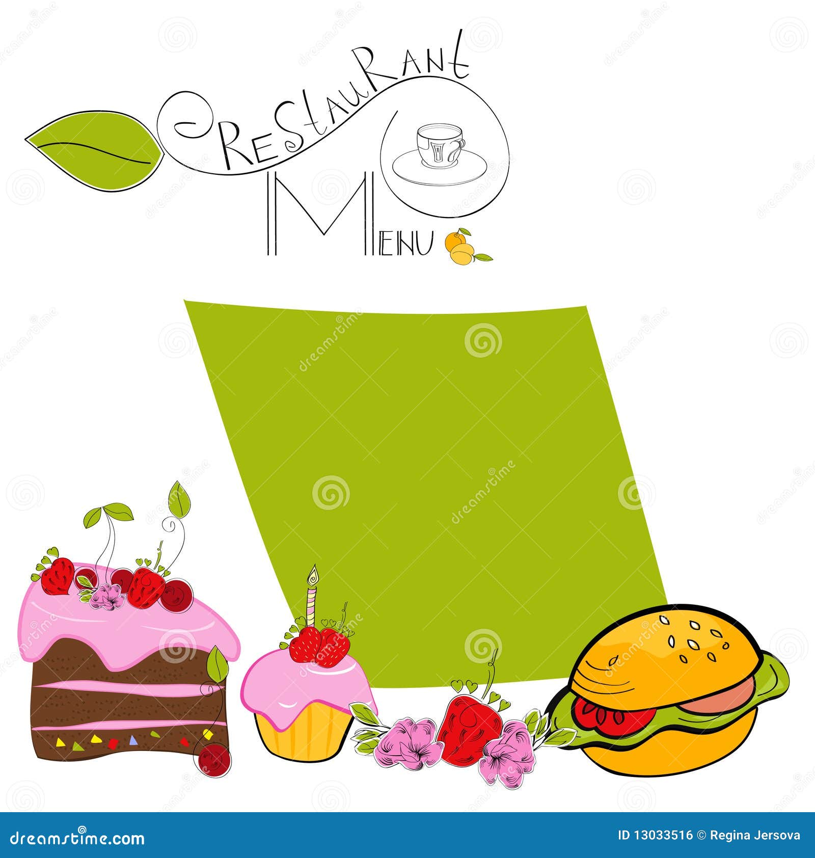 Cartoon template for menu stock vector. Illustration of event - 13033516