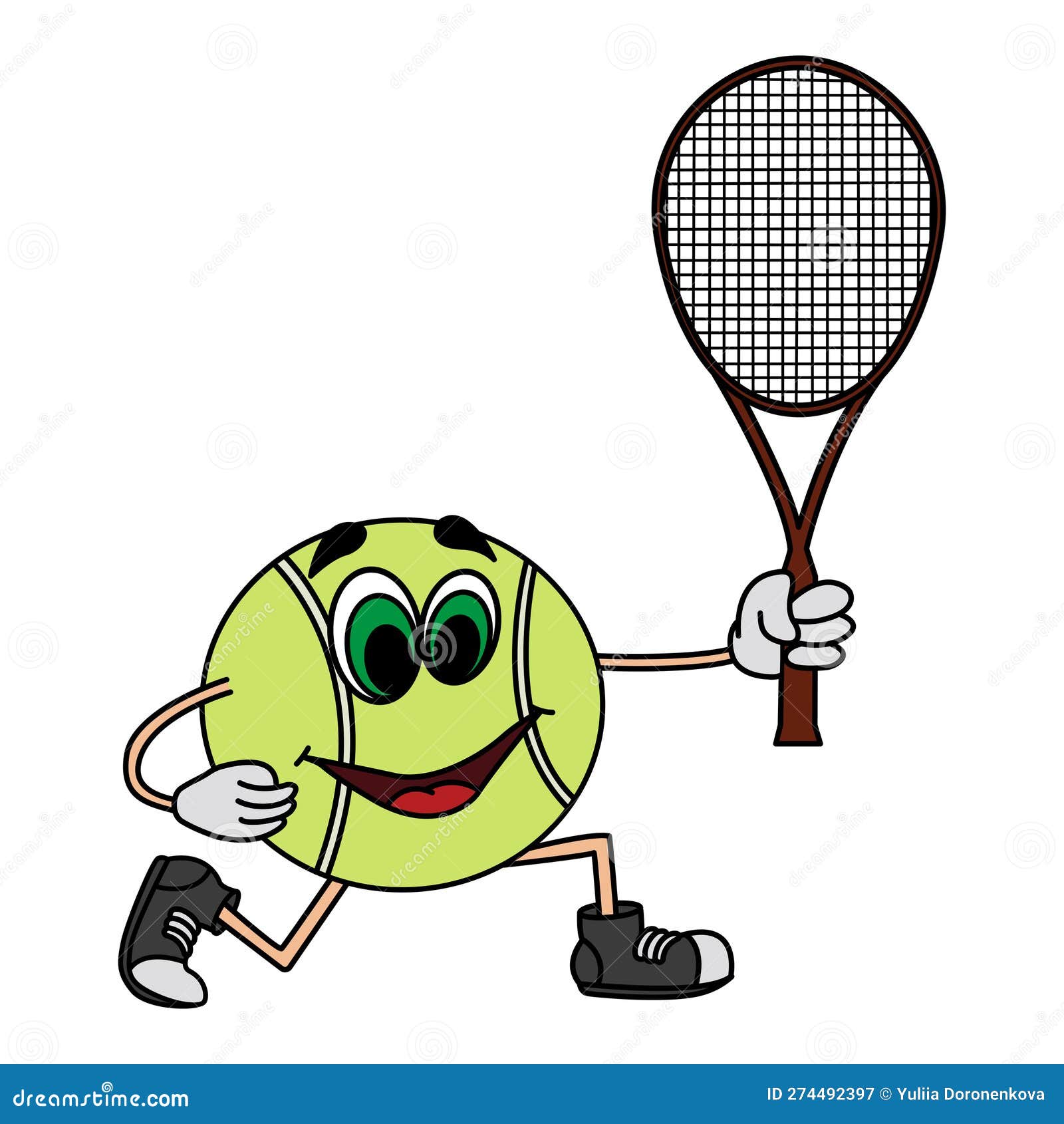 Cartoon Tennis Ball stock vector. Illustration of funny - 274492397