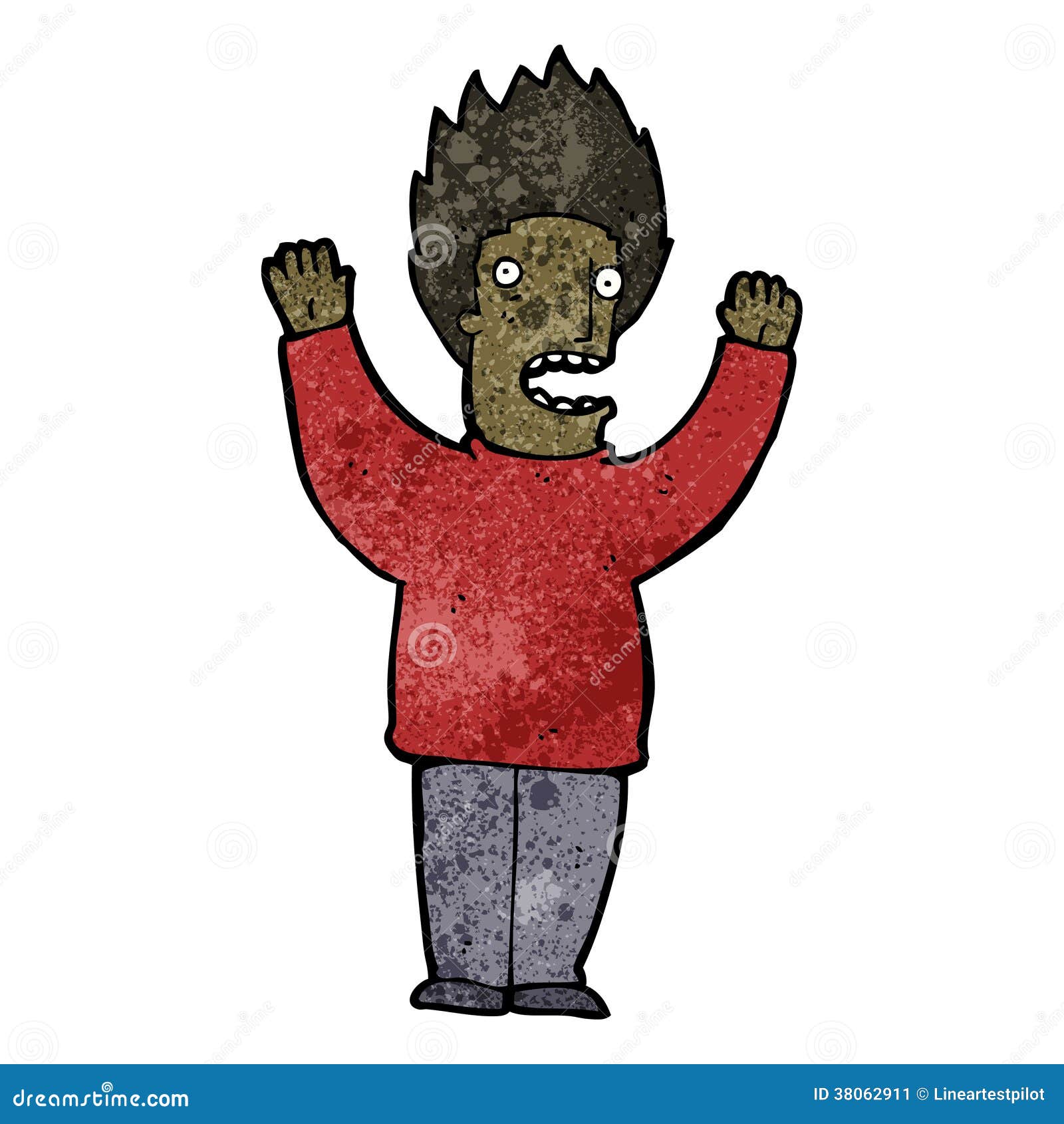 Cartoon terrified man stock vector. Illustration of male - 38062911