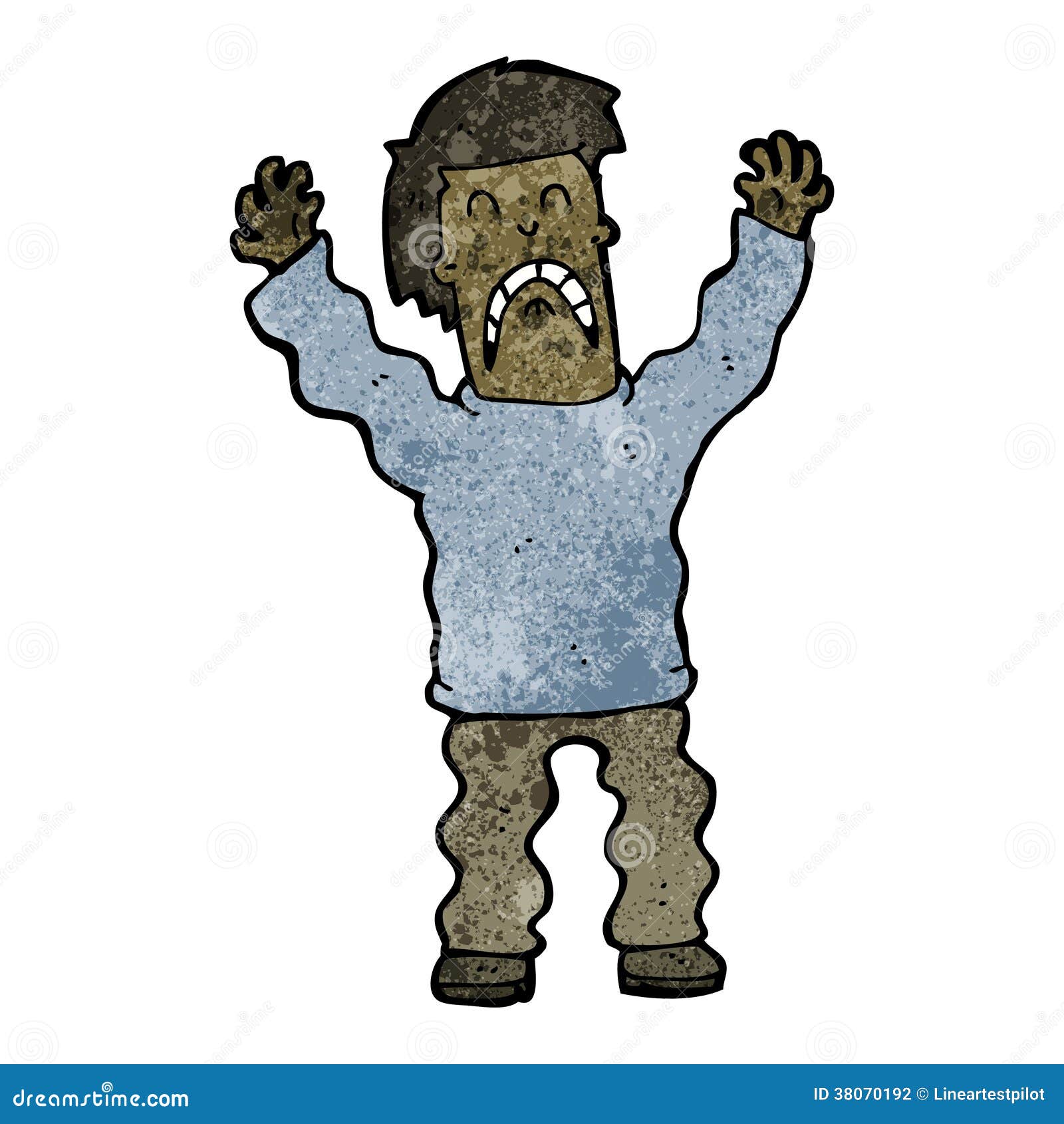 Cartoon terrified man stock vector. Illustration of afraid - 38070192