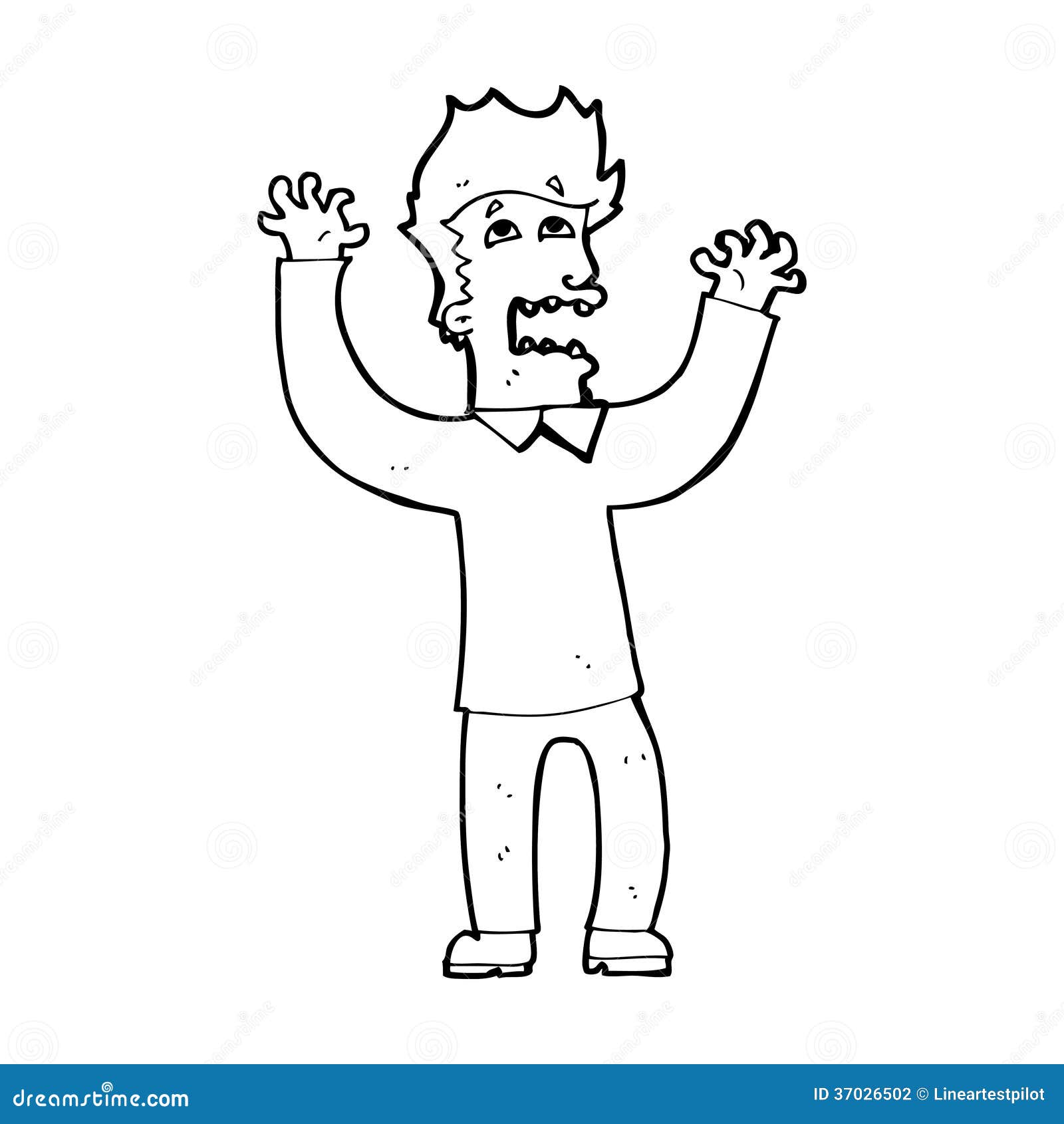 Cartoon terrified man stock illustration. Illustration of character ...