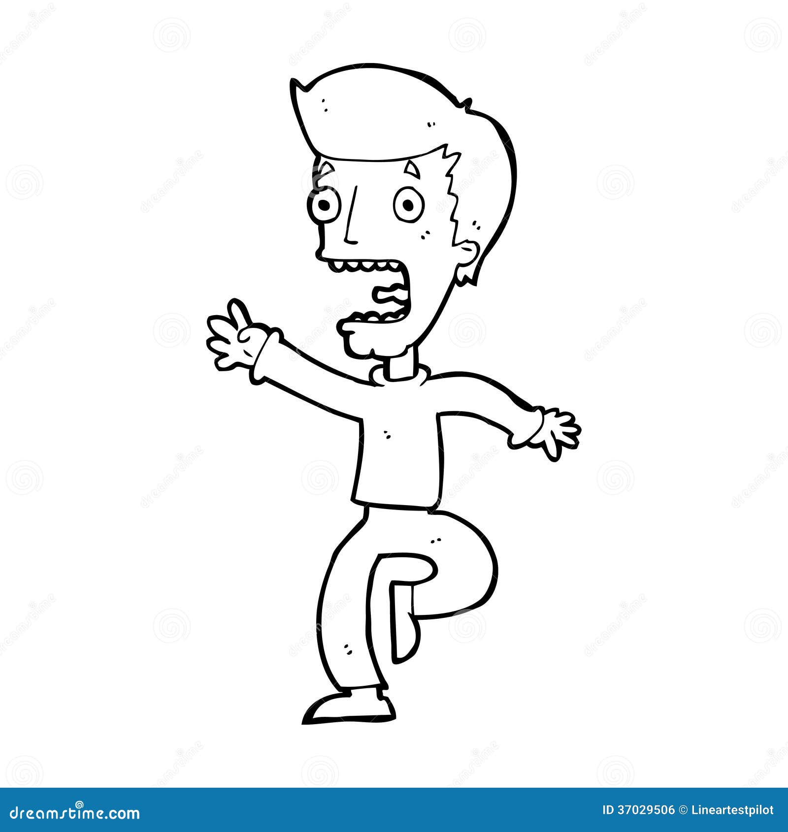 Cartoon terrified man stock illustration. Illustration of cute - 37029506