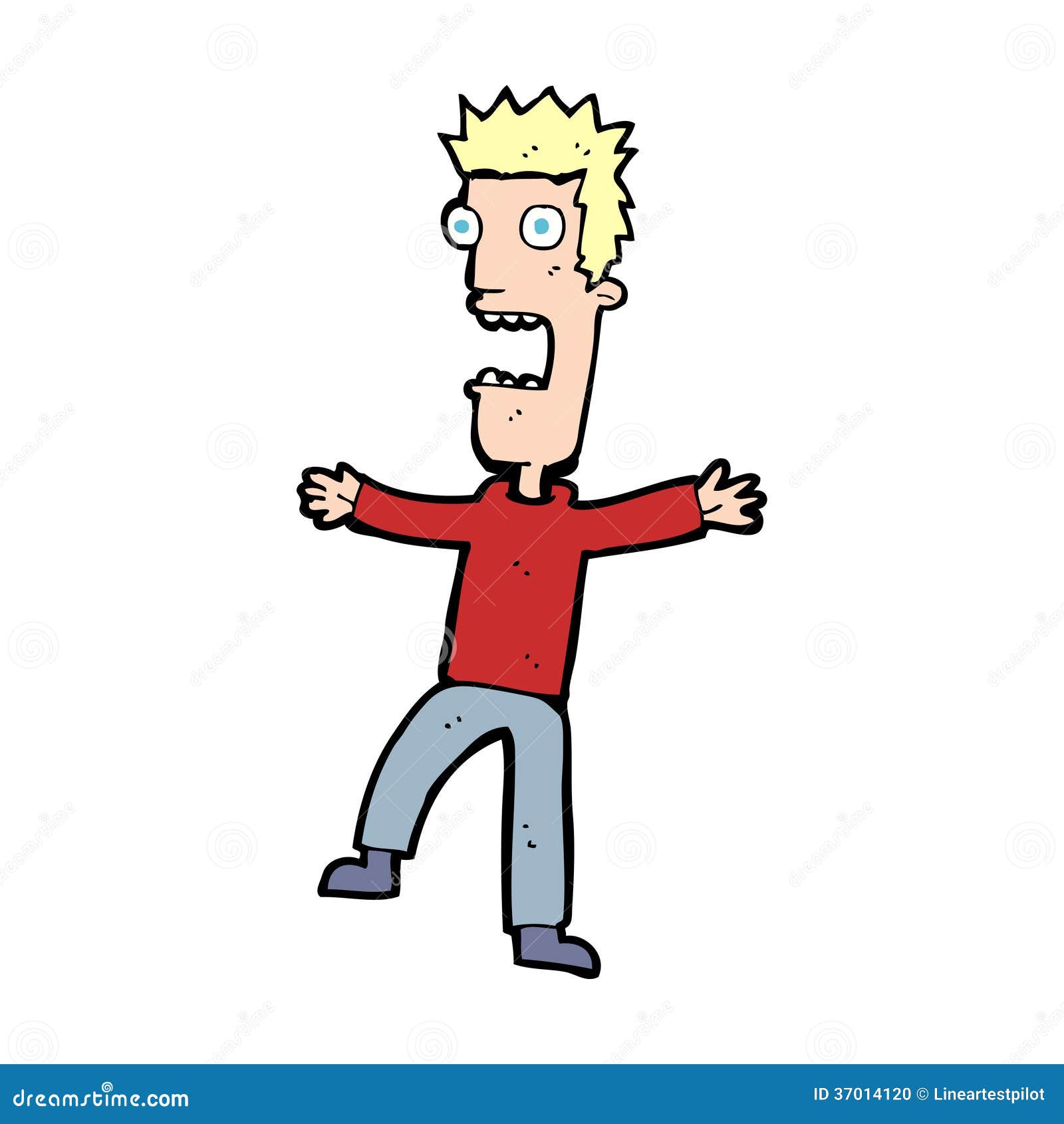 Cartoon terrified man stock vector. Illustration of afraid - 37014120