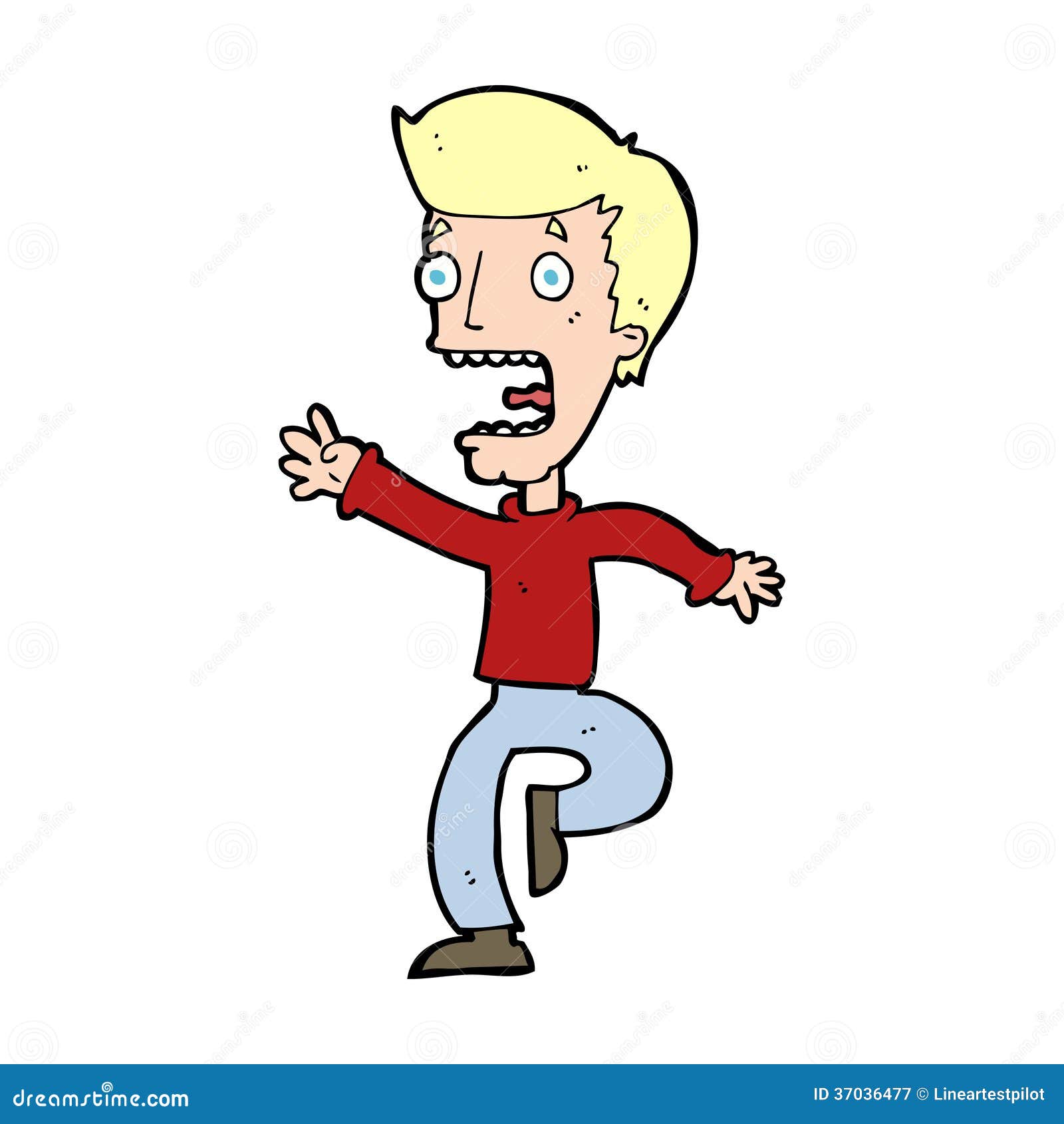 Cartoon terrified man stock vector. Illustration of character - 37036477