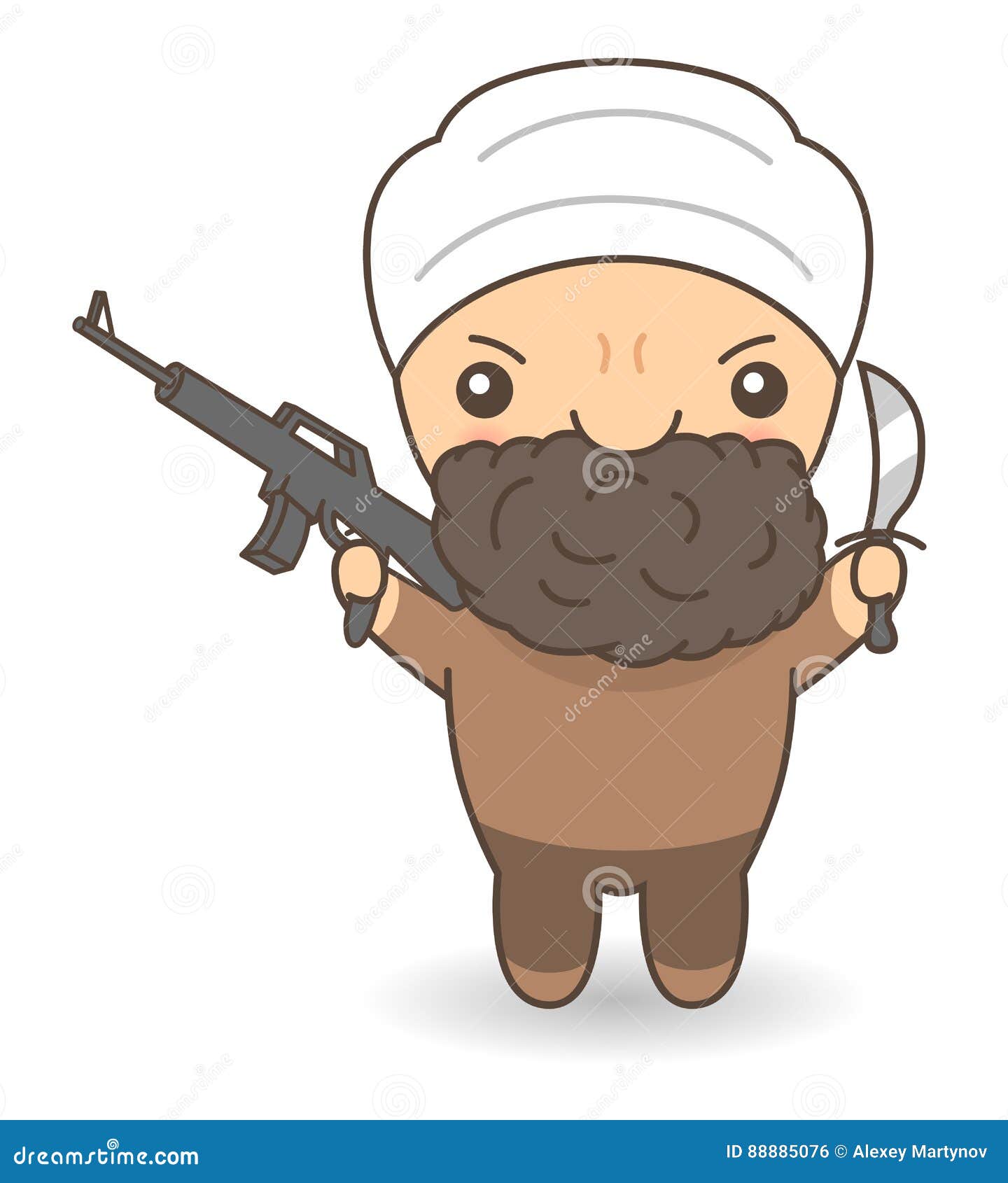 Terrorist Cartoon Character Vector Illustration Sketch Clip-art ...