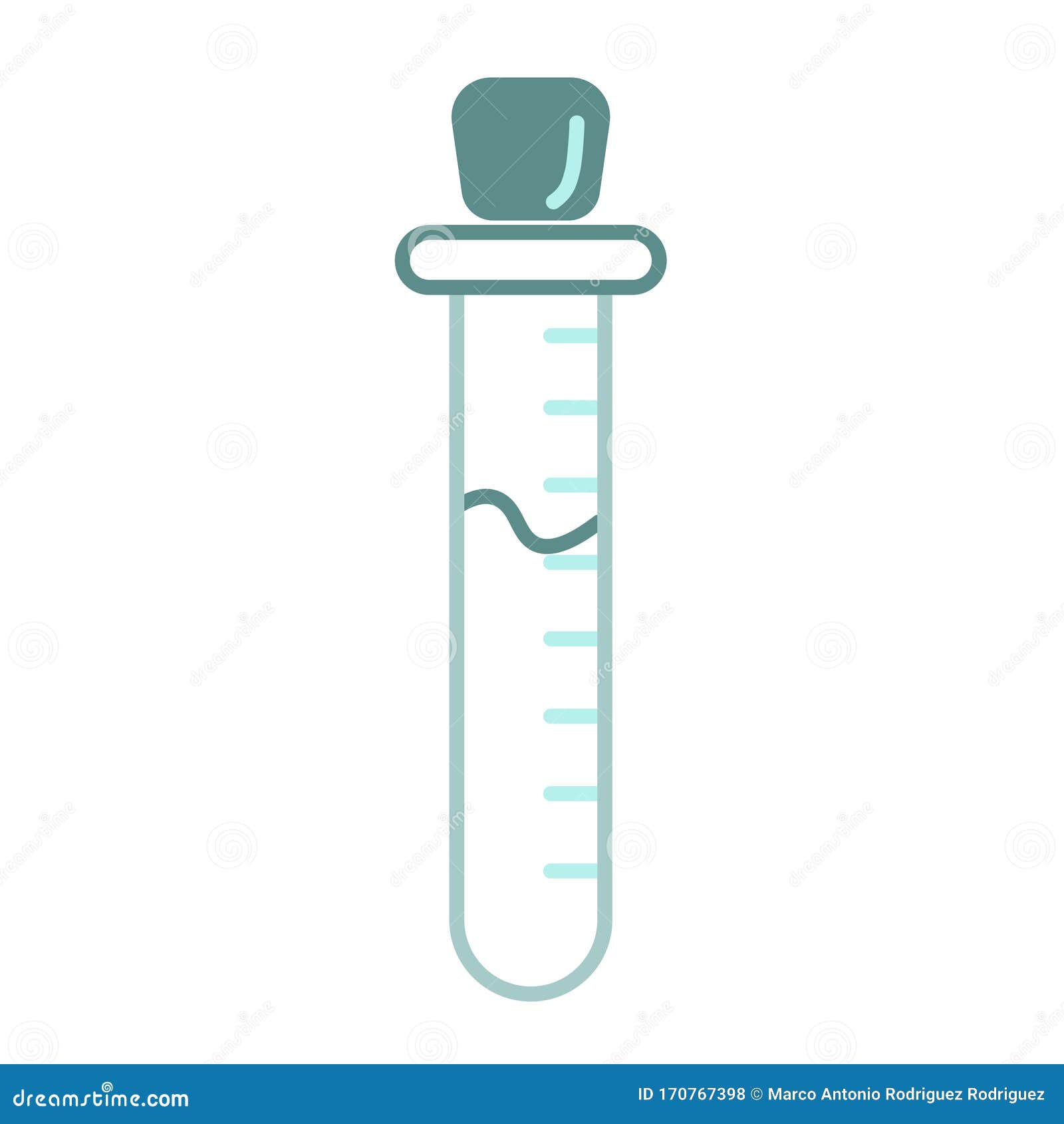 Cartoon Test Tube Emoji Icon Geïsoleerd Stock Illustratie ...