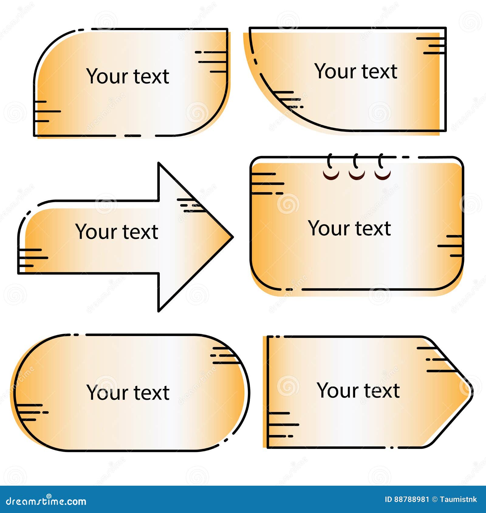 Cartoon Text Boxes Vector Set Stock Vector - Illustration of line ...