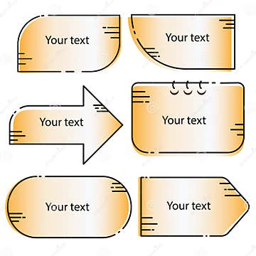 Cartoon Text Boxes Vector Set Stock Vector - Illustration of line ...