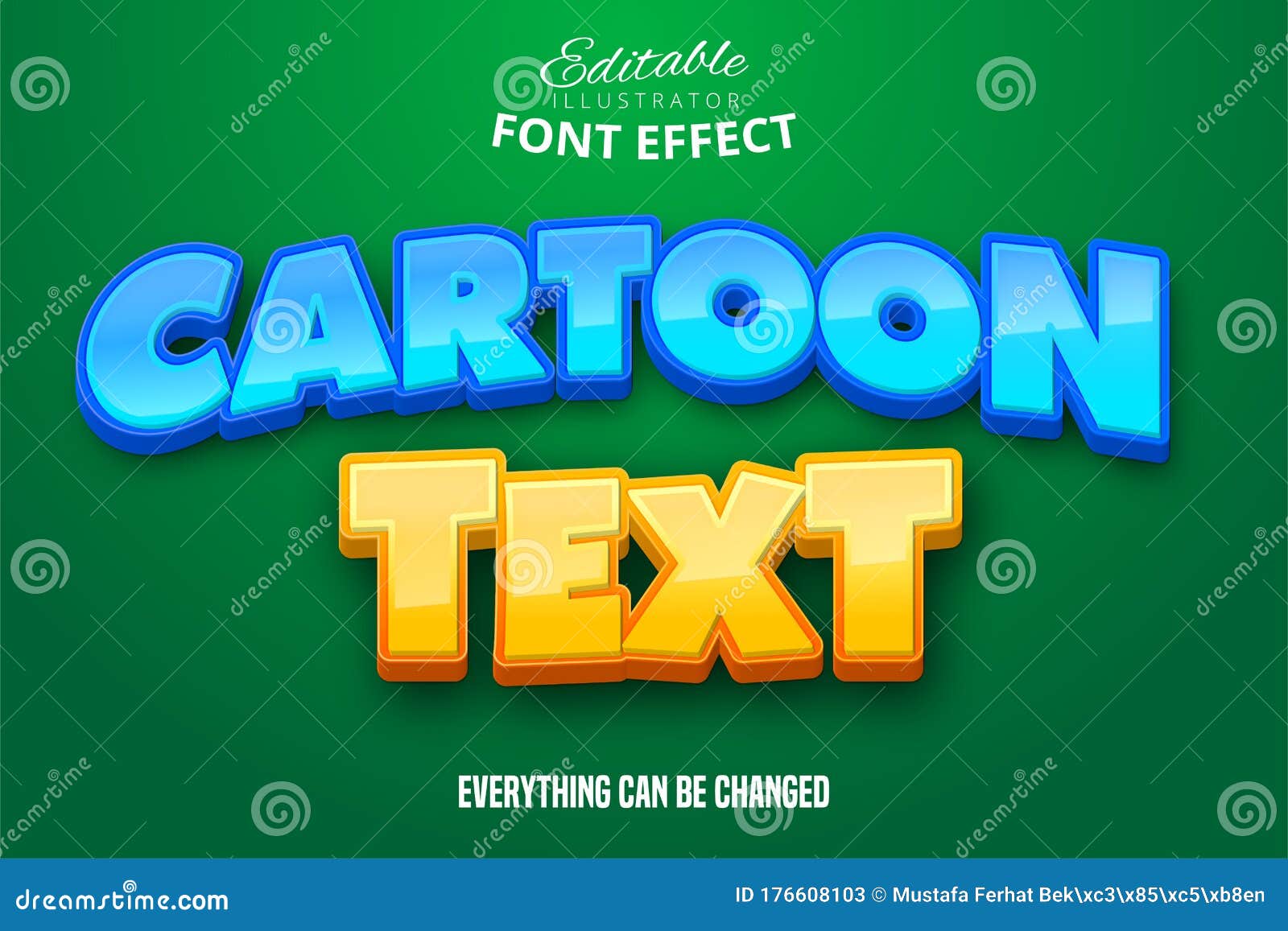 Cartoon Text, 3d Editable Font Effect Stock Vector - Illustration of ...