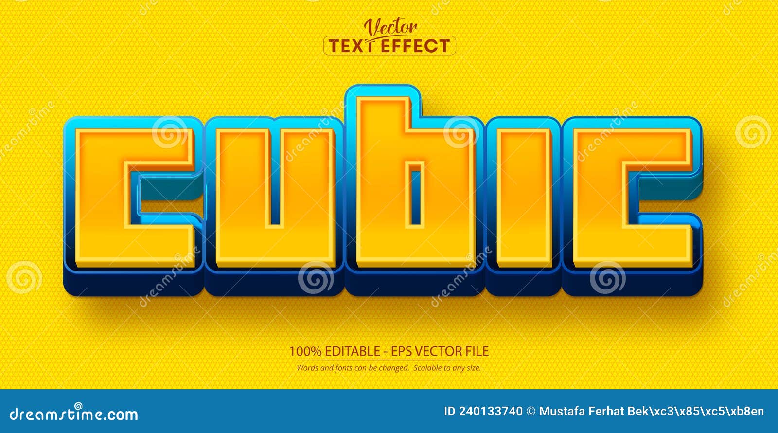 Cartoon Text Effect, Editable Cubic Text and Comic Text Style Stock ...