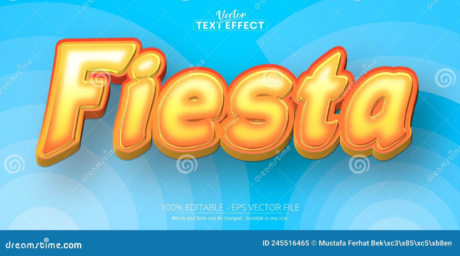 Cartoon Text Effect, Editable Fiesta Text and Comic Text Style Stock ...