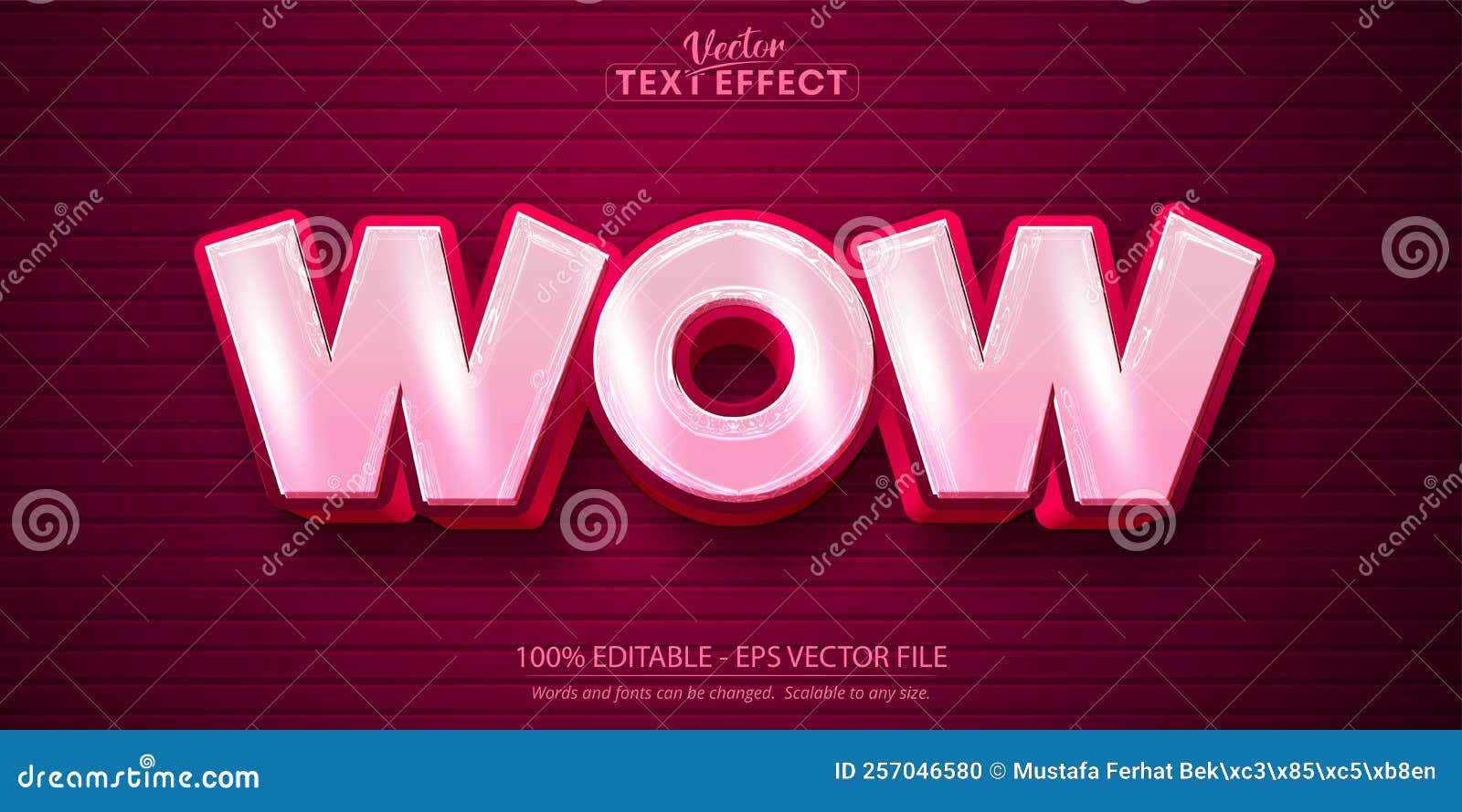 Cartoon Text Effect, Editable Pink Comic Text Style Stock Vector ...