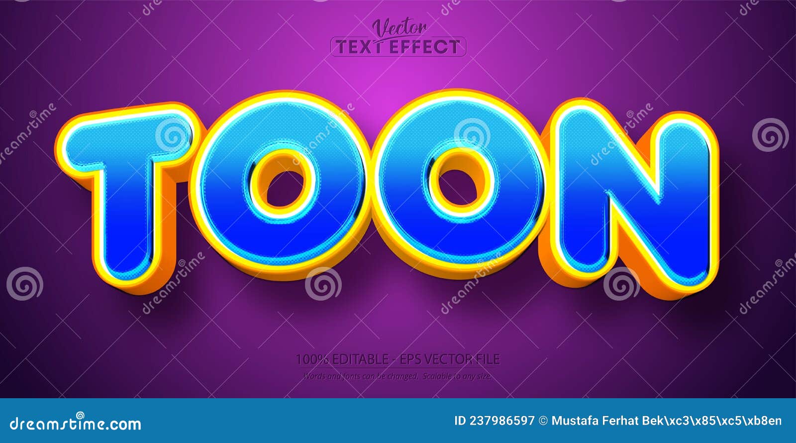 Cartoon Text Effect, Editable Toon Text and Comic Text Style Stock ...