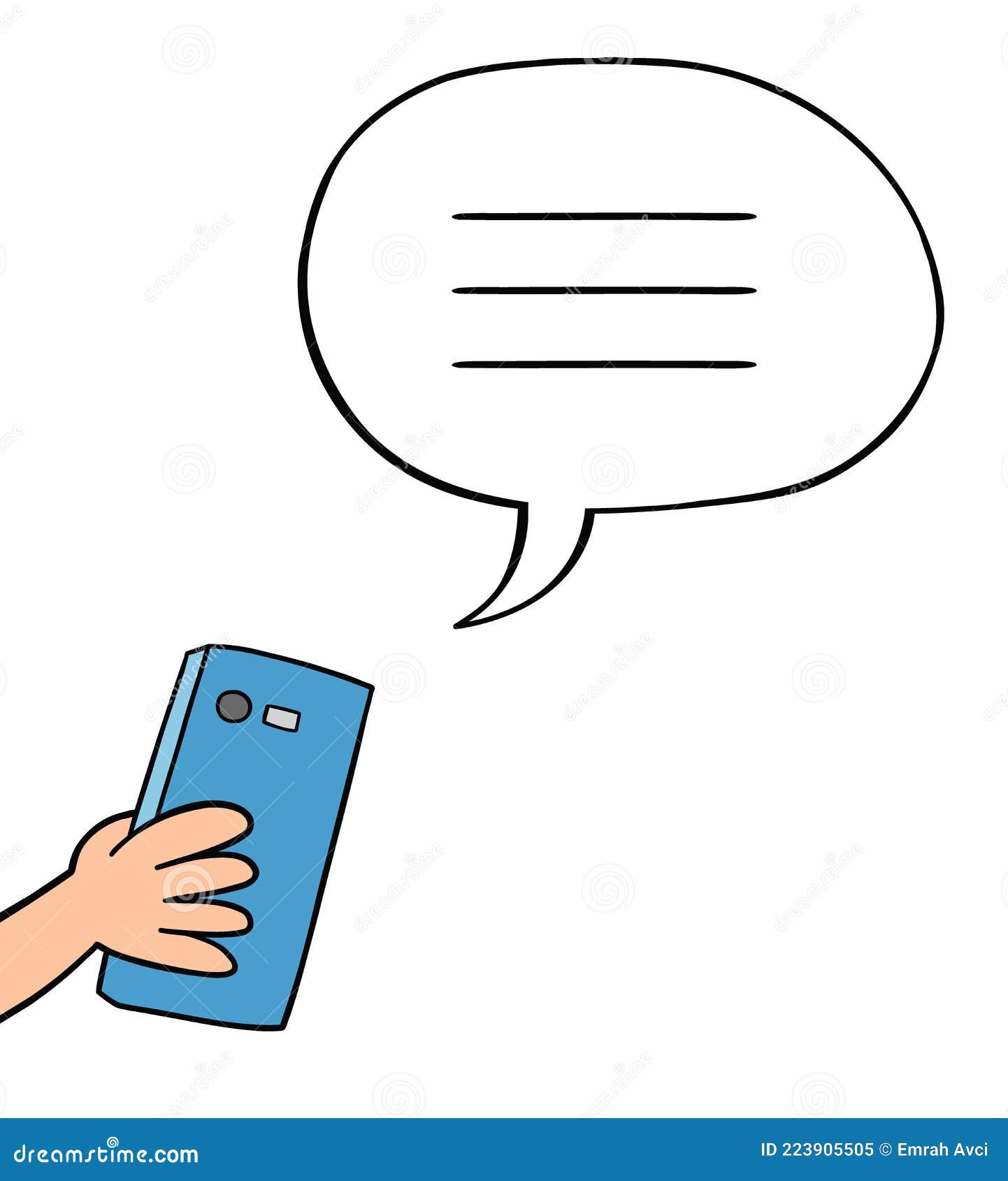 Cartoon Texting on Cell Phone, Vector Illustration Stock Vector ...