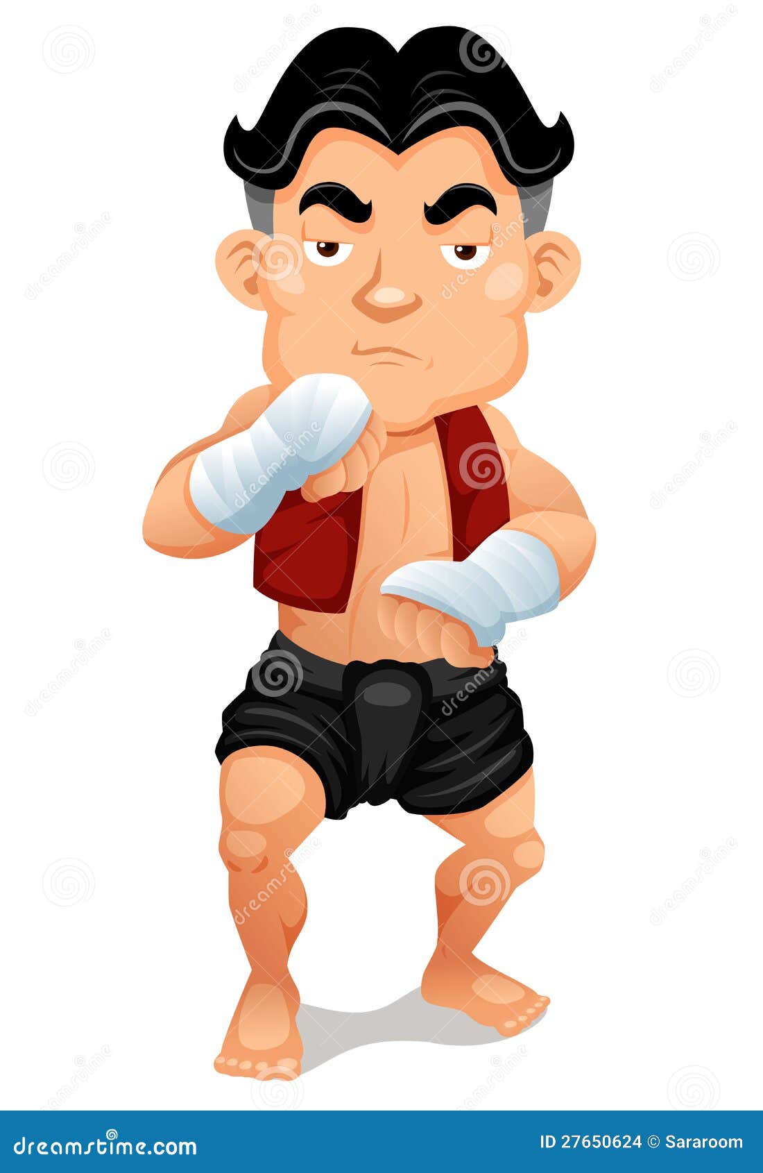 Thai Boxing Cartoon Vector Illustration | CartoonDealer.com #245126226