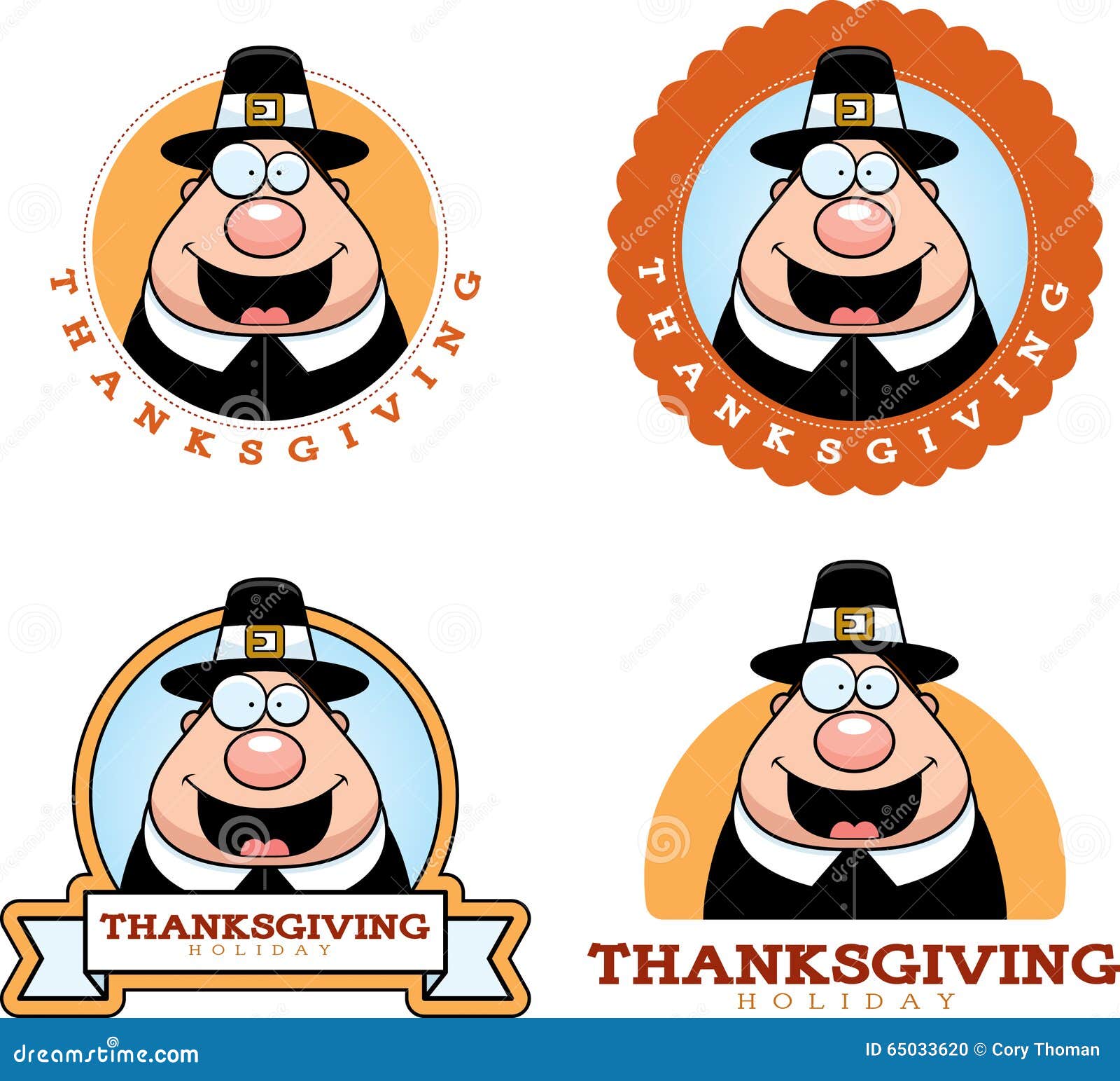 Cartoon Thanksgiving Pilgrim Graphic Stock Vector - Illustration of ...