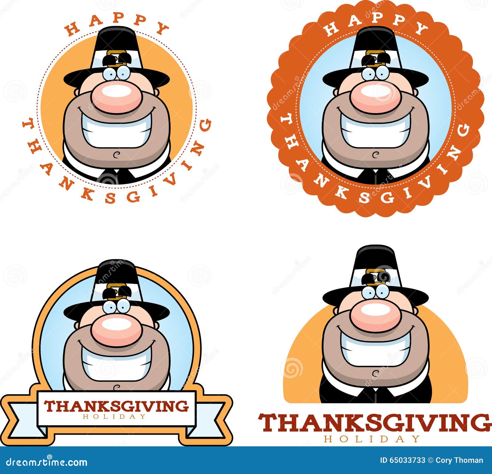 Cartoon Thanksgiving Pilgrim Graphic Stock Vector - Illustration of ...