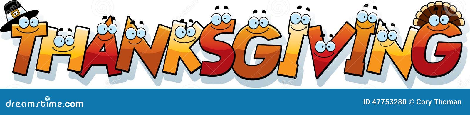 Cartoon Thanksgiving Text stock vector. Illustration of clipart - 47753280