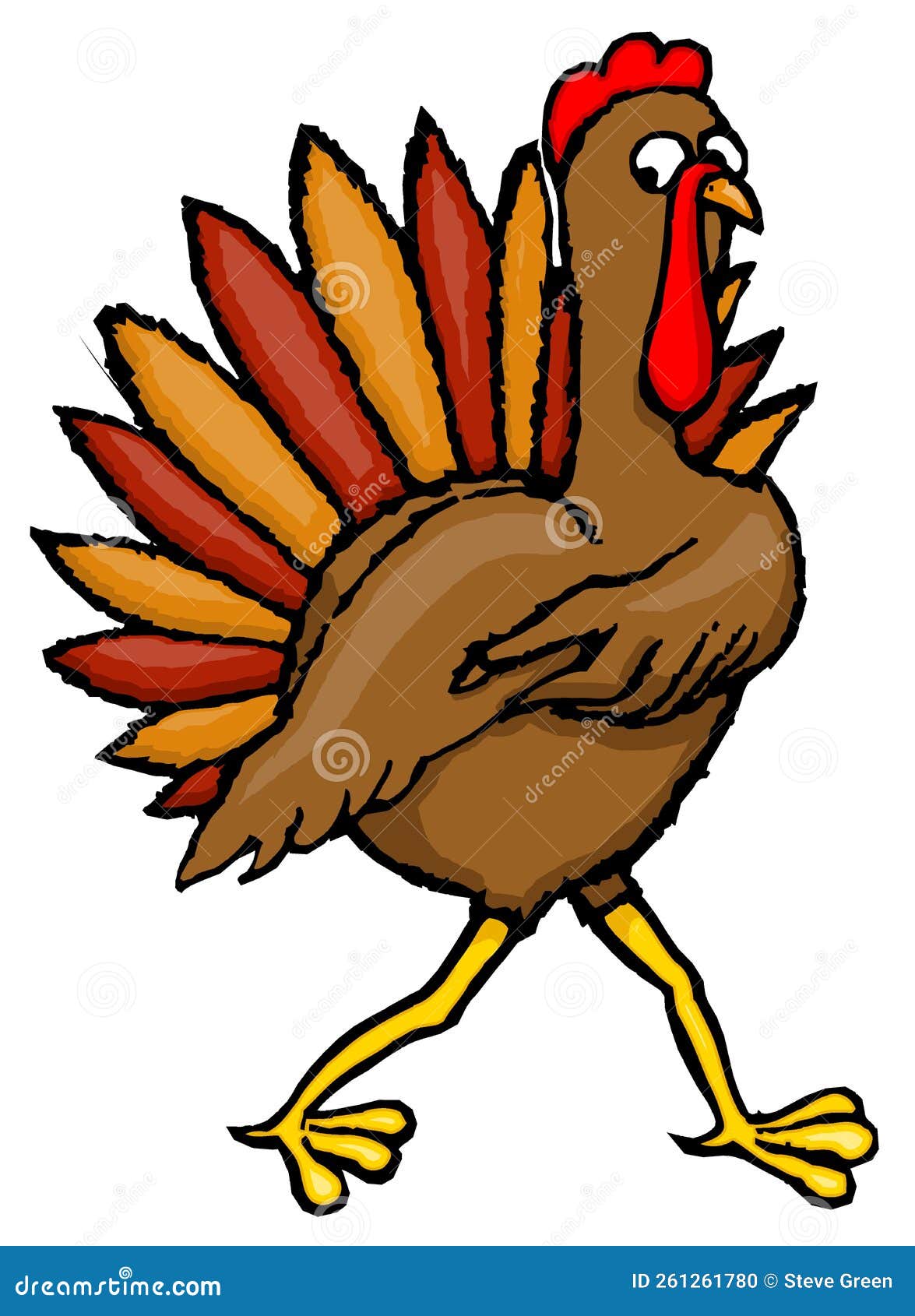 Cartoon Thanksgiving Turkey Pulling Something Stock Vector ...