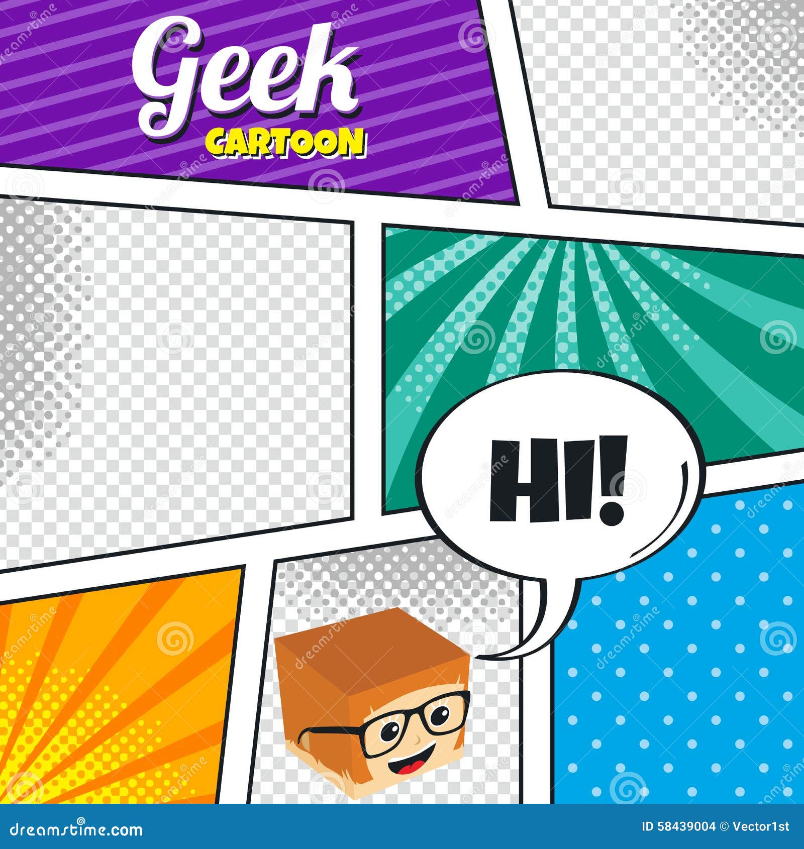 Cartoon Theme Comic Template Stock Vector - Illustration of outline ...