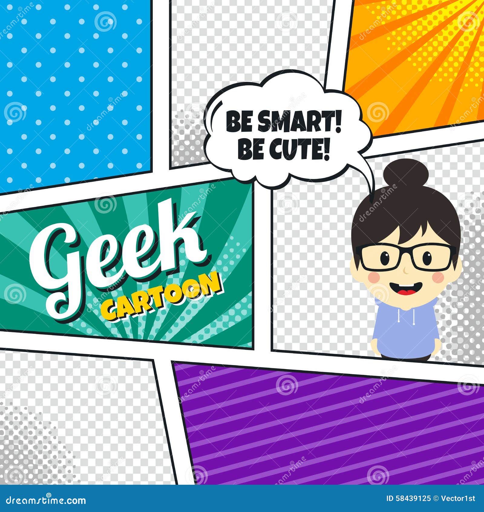 Cartoon Theme Comic Template Stock Vector - Illustration of banner ...