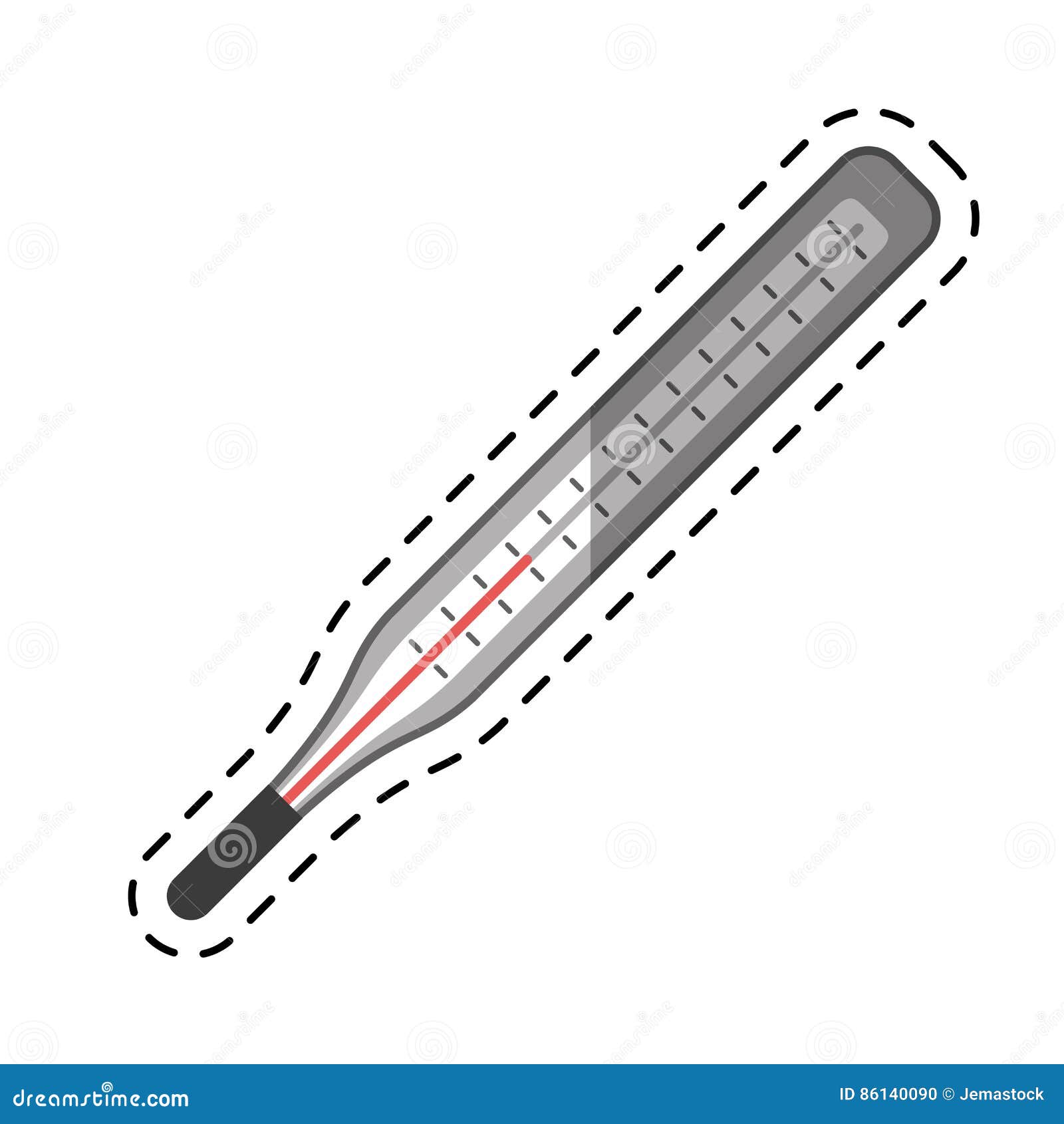 Cartoon Thermometer Scale Measuring Icon Stock Vector - Illustration of ...