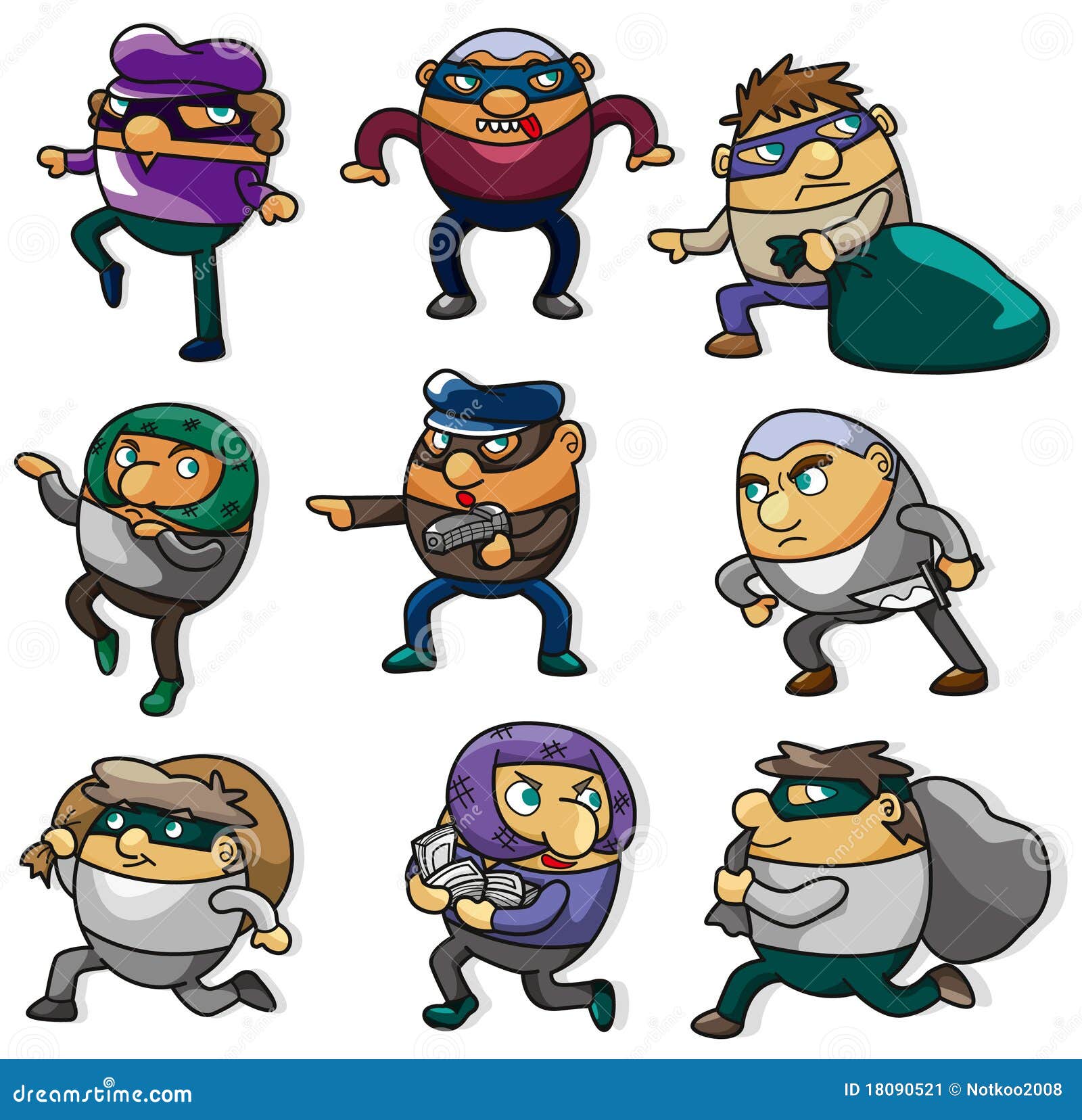 Cartoon thief icon stock vector. Illustration of looting - 18090521