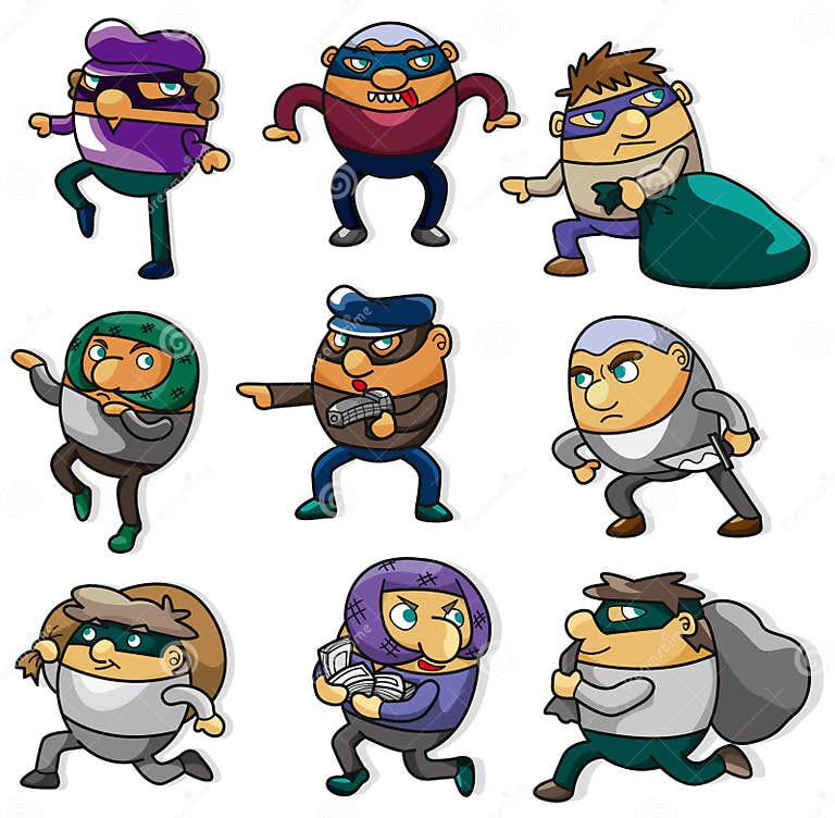 Cartoon thief icon stock vector. Illustration of looting - 18090521