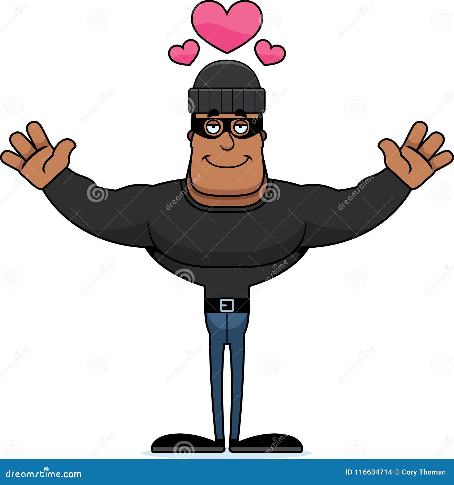 Cartoon Thief Hug stock vector. Illustration of graphic - 116634714