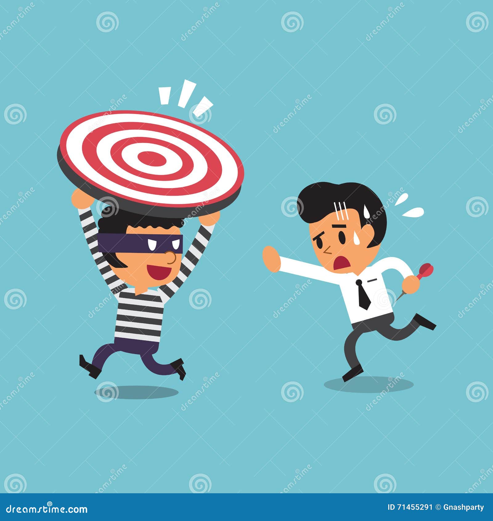 Cartoon Thief Stealing Target from Businessman Stock Vector ...