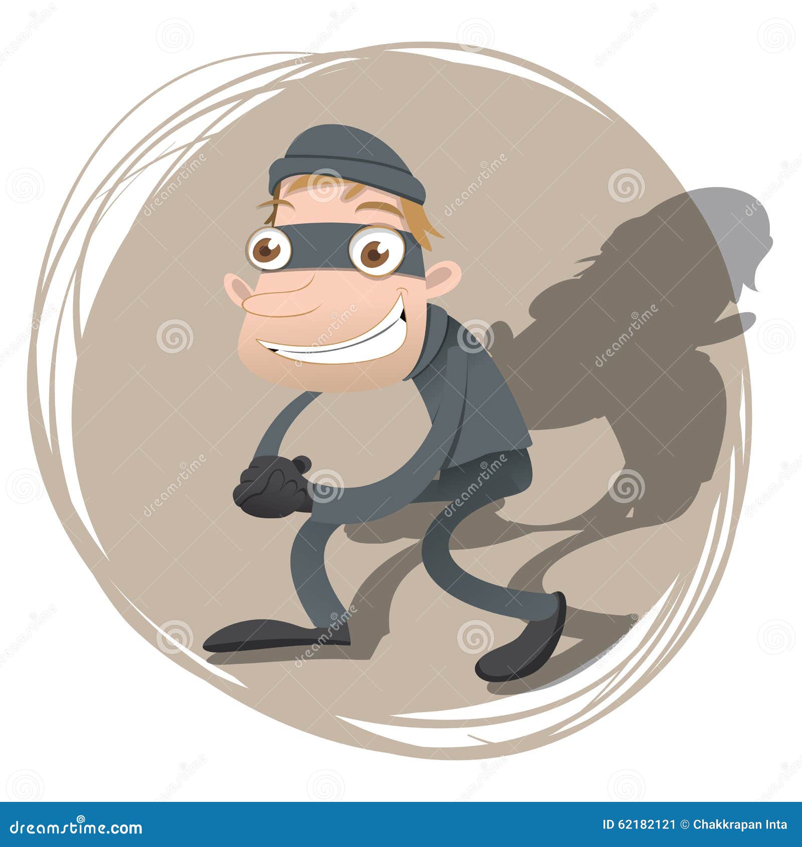 Cartoon thief stock vector. Illustration of thief, criminal - 62182121